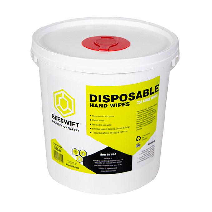 Beeswift Disposable Hand Wipe Tub (250 Sheets) CO040