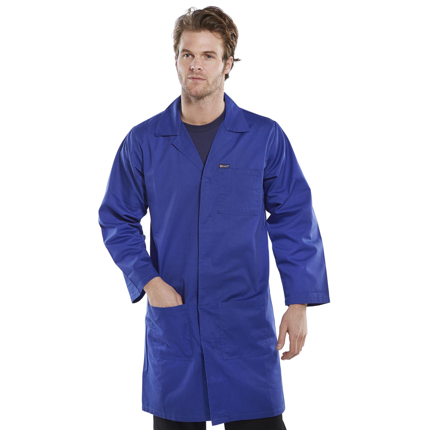 Beeswift Poly Cotton Warehouse Coat Royal Blue 50 PCWCR50
