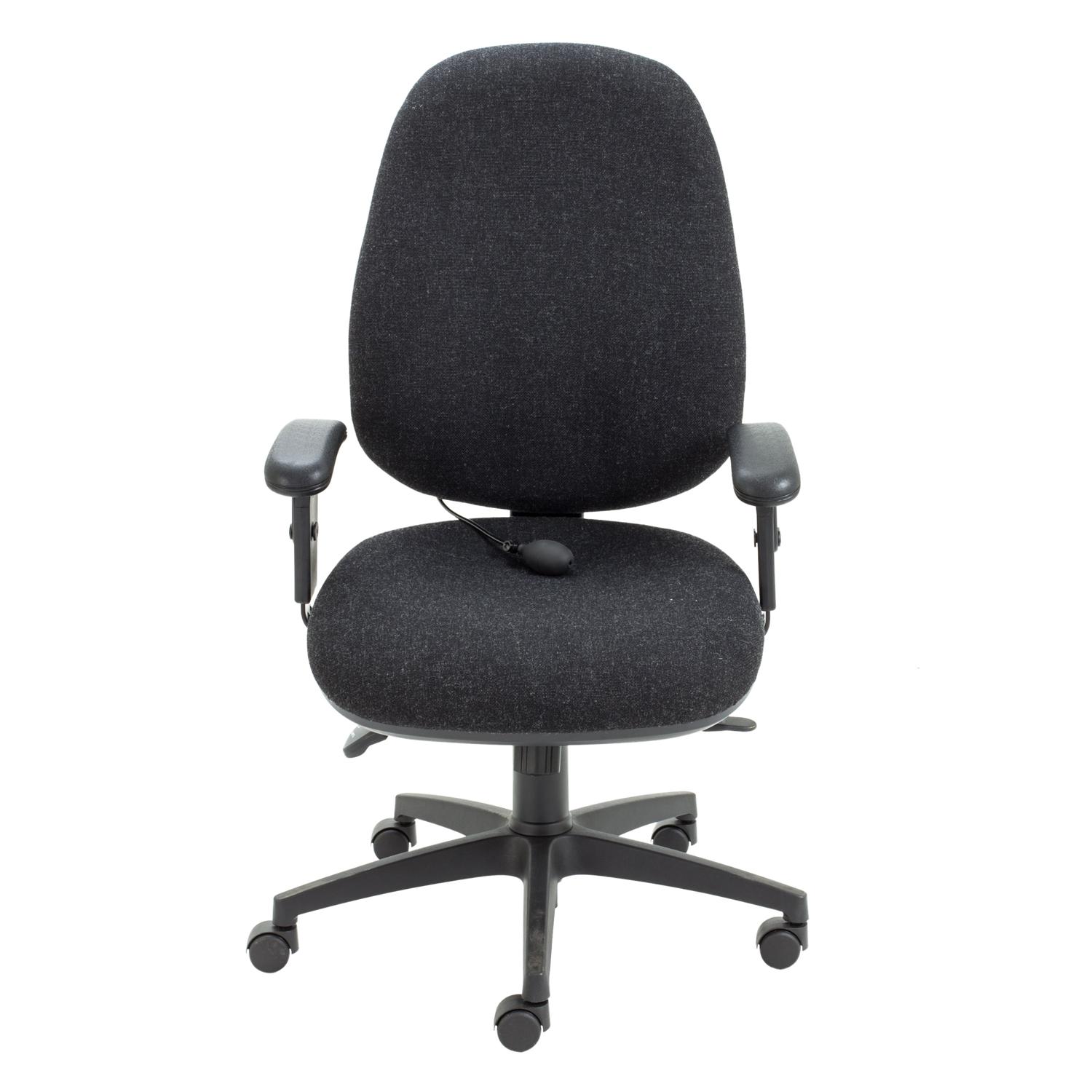 Maxi Ergo Chair with Lumbar Pump Adjustable Arms Charcoal CH0808CH+AC1040