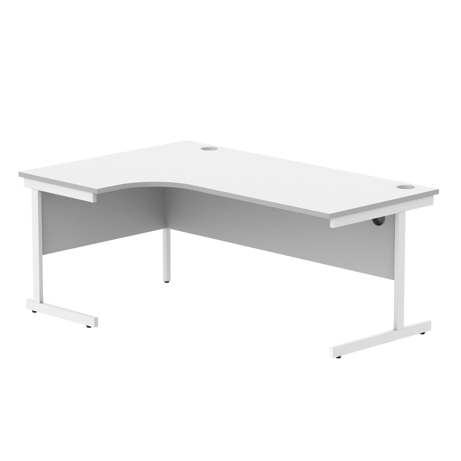Office Left Hand Corner Desk with Steel Single Upright Cantilever Frame ...