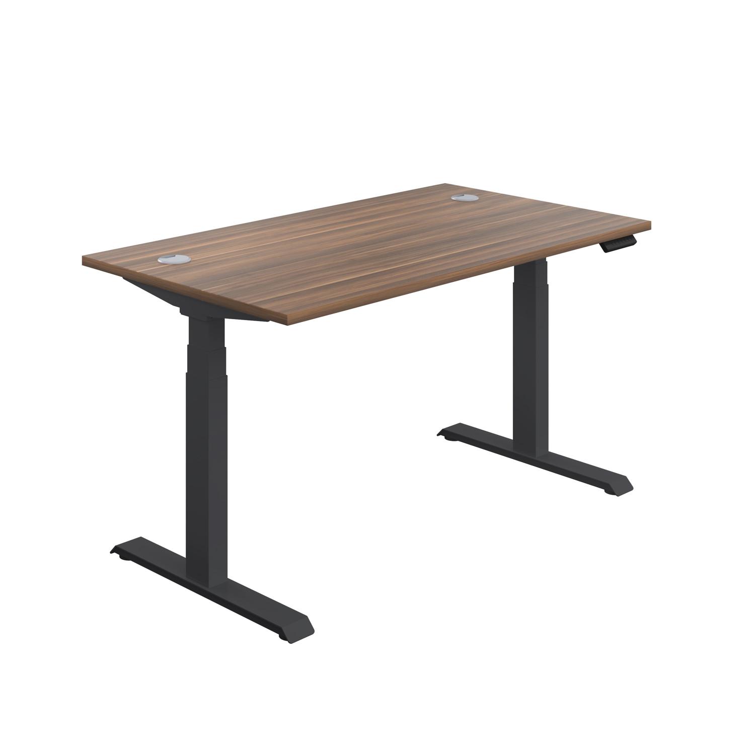 Economy Sit Stand Desk (FSC) 1200 X 800 Dark Walnut/Black ECSS1280CPDWBK