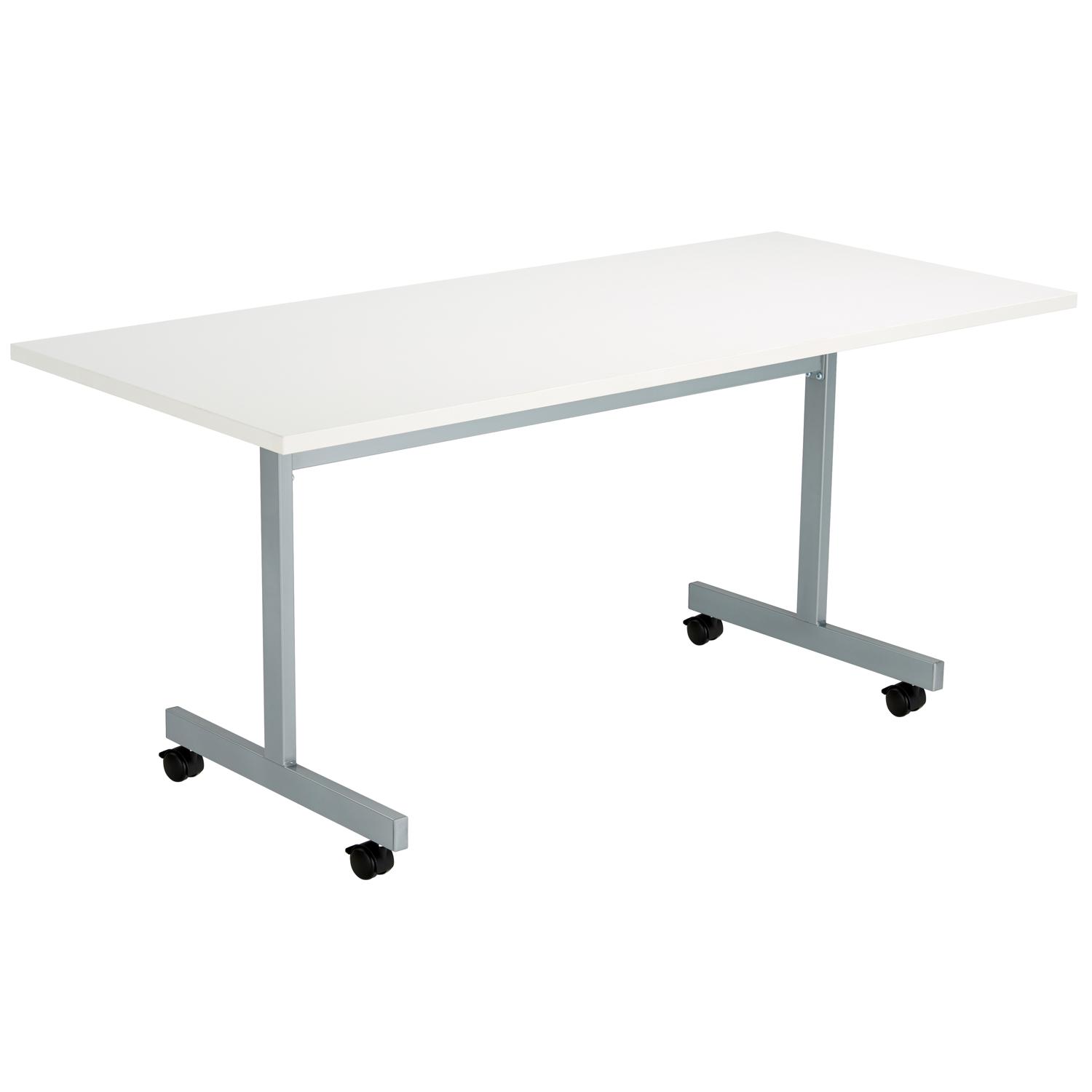 One Eighty Rectangular Tilting Table 1600 X 800 White/Silver OETT1680SVWH