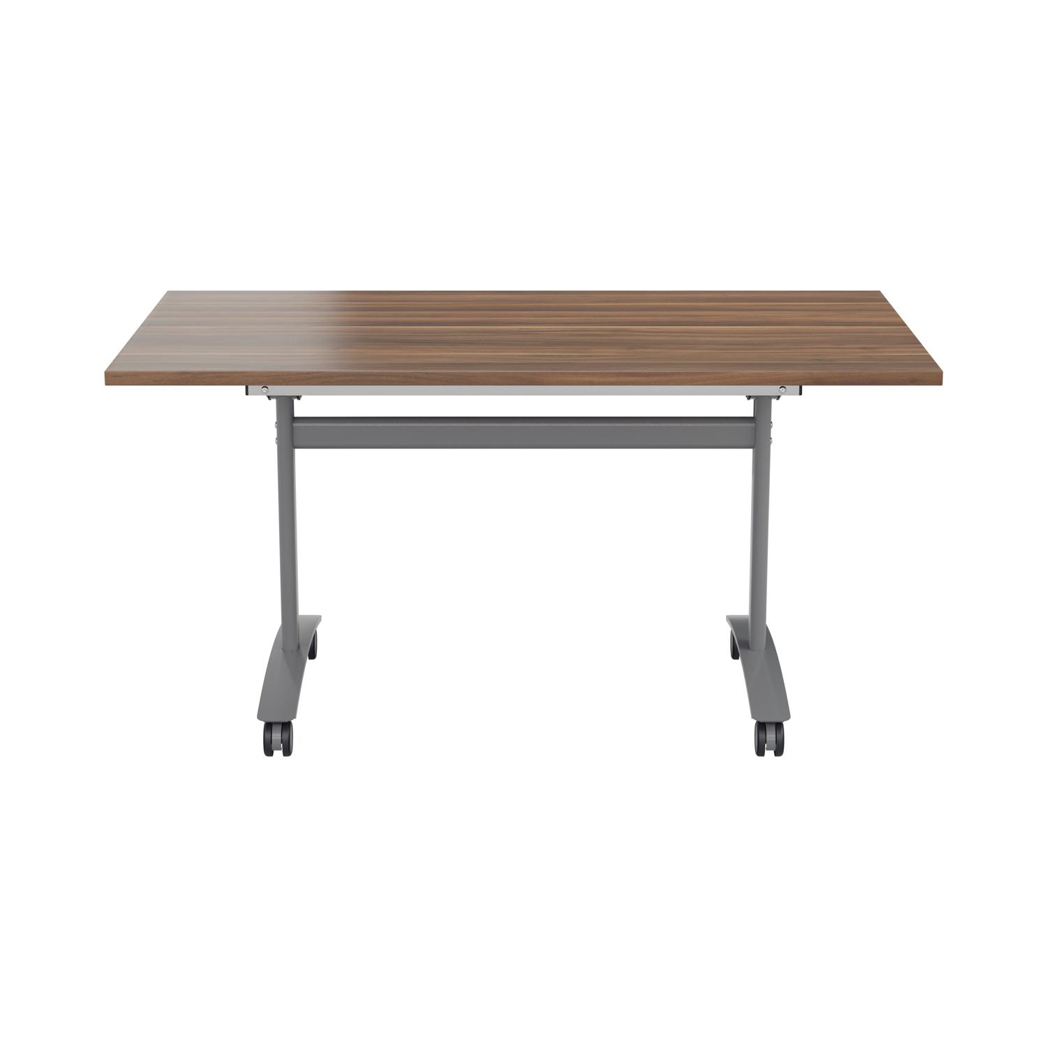 One Rectangular Tilting Table (FSC) 1600 X 700 Dark Walnut/Silver ...