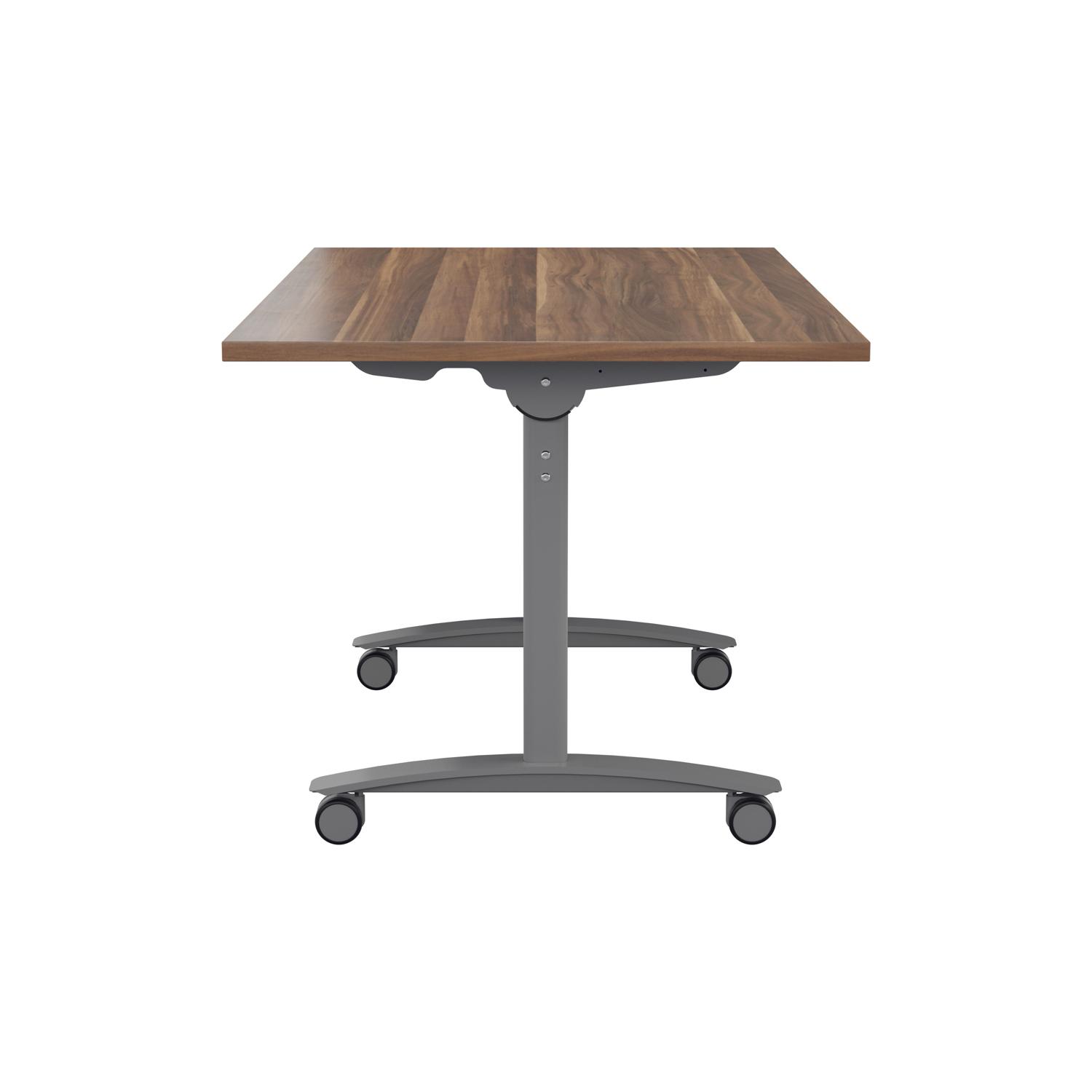 One Rectangular Tilting Table (FSC) 1600 X 700 Dark Walnut/Silver ...
