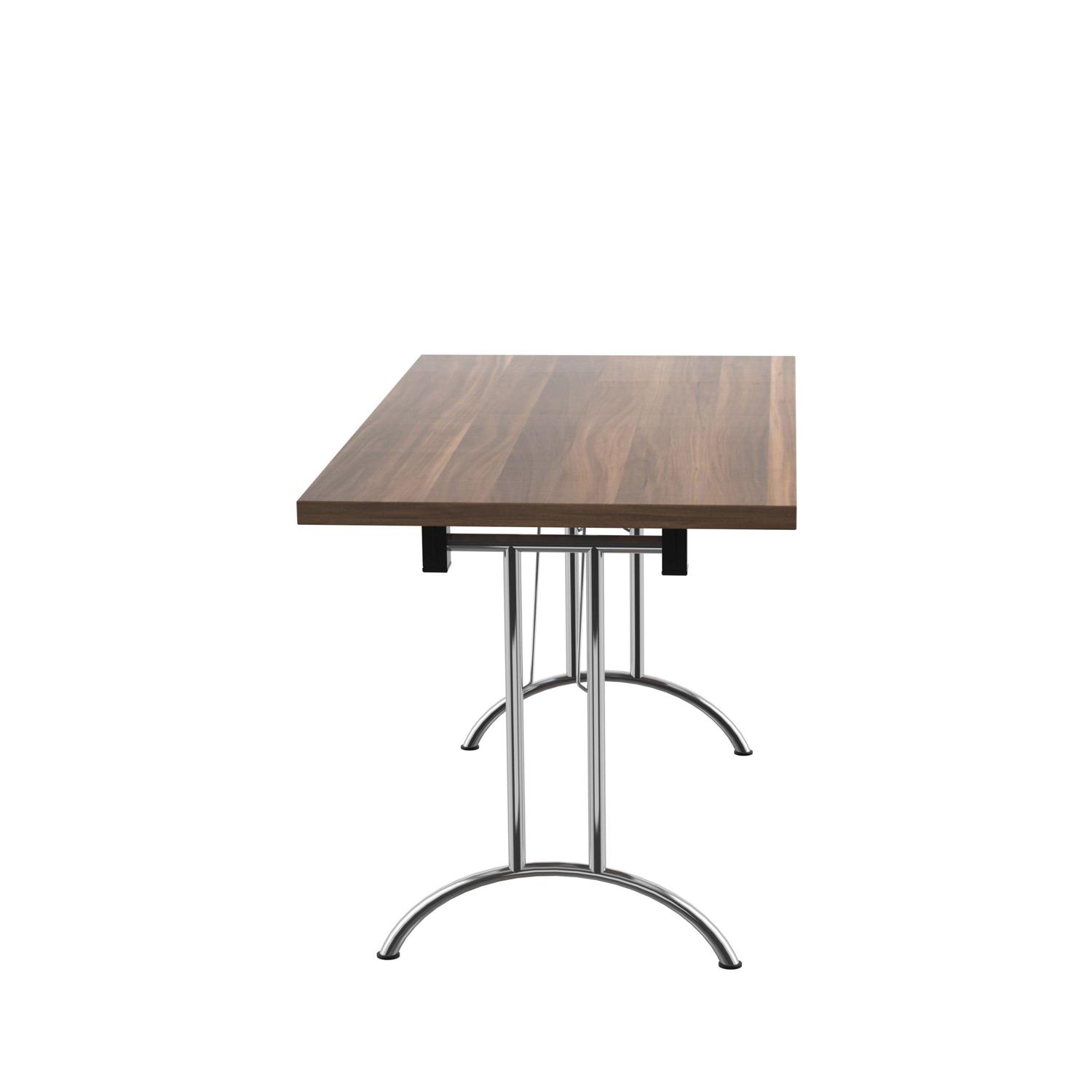 One Union Rectangular Folding Table (FSC) 1200 X 700 Dark Walnut/Silver OUFT1270SVDW