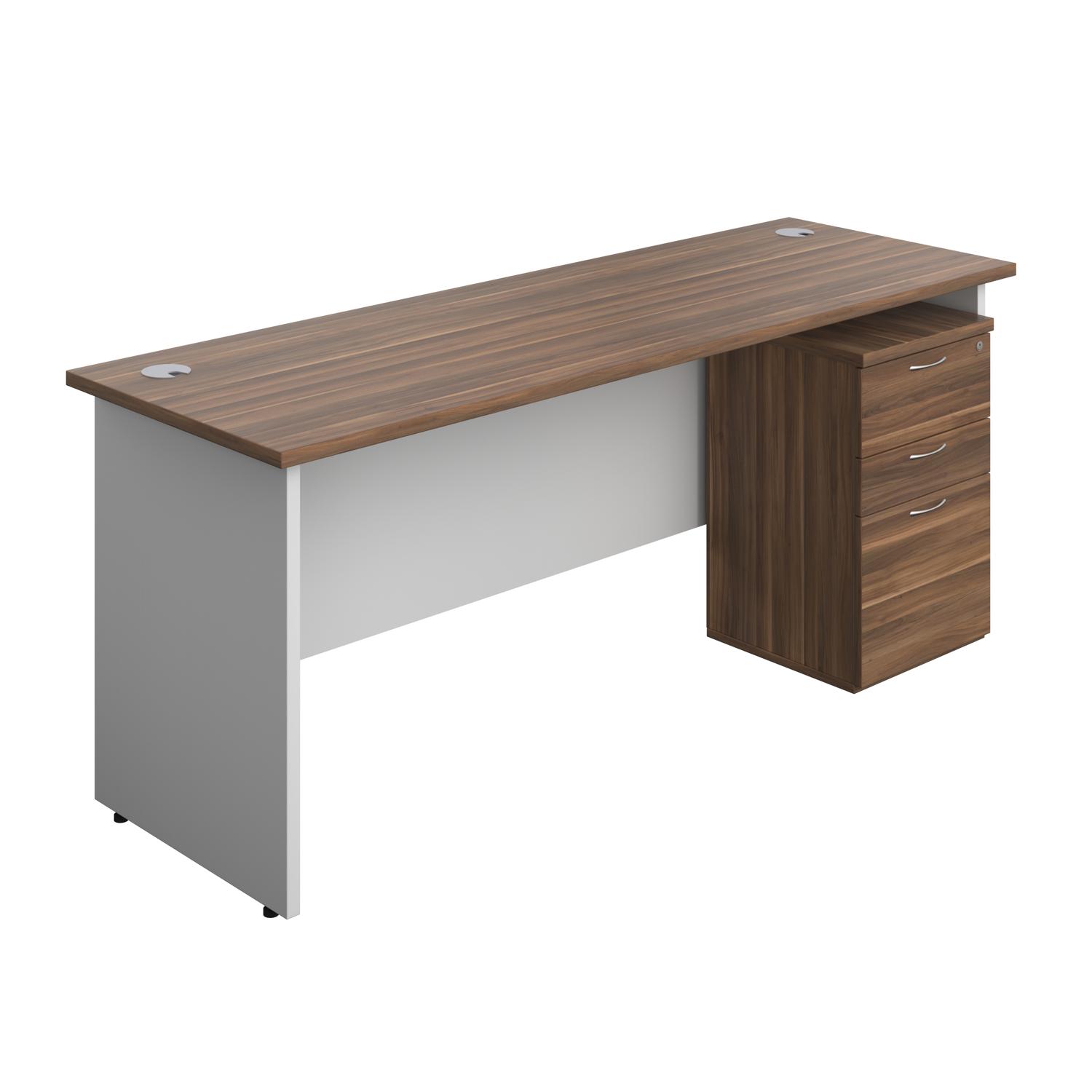 Panel Plus Rectangular Desk + 3 Drawer Under Desk Pedestal Bundle (FSC ...