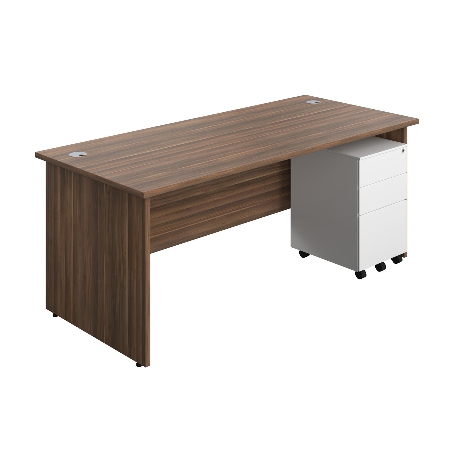 Panel Rectangular Desk + 3 Drawer Steel Pedestal Bundle (FSC) 1800X800 ...