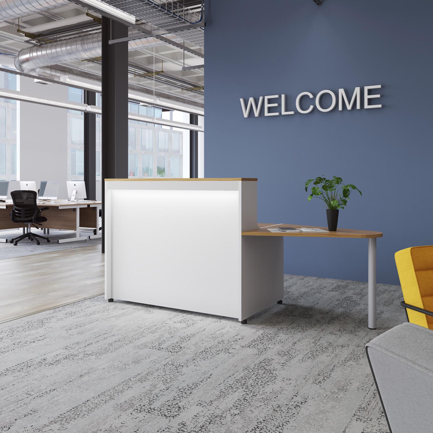 Reception Unit with Extension (FSC) 1600 Nova Oak/White RCA1600EXNOWH