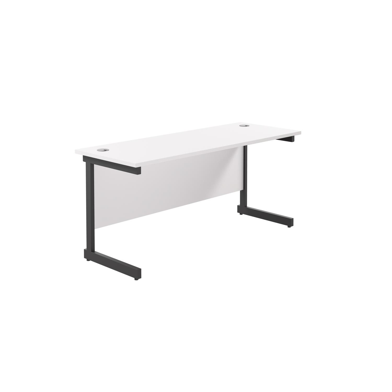 Single Upright Rectangular Desk: 600mm Deep 1800 X 600 White/Black ...