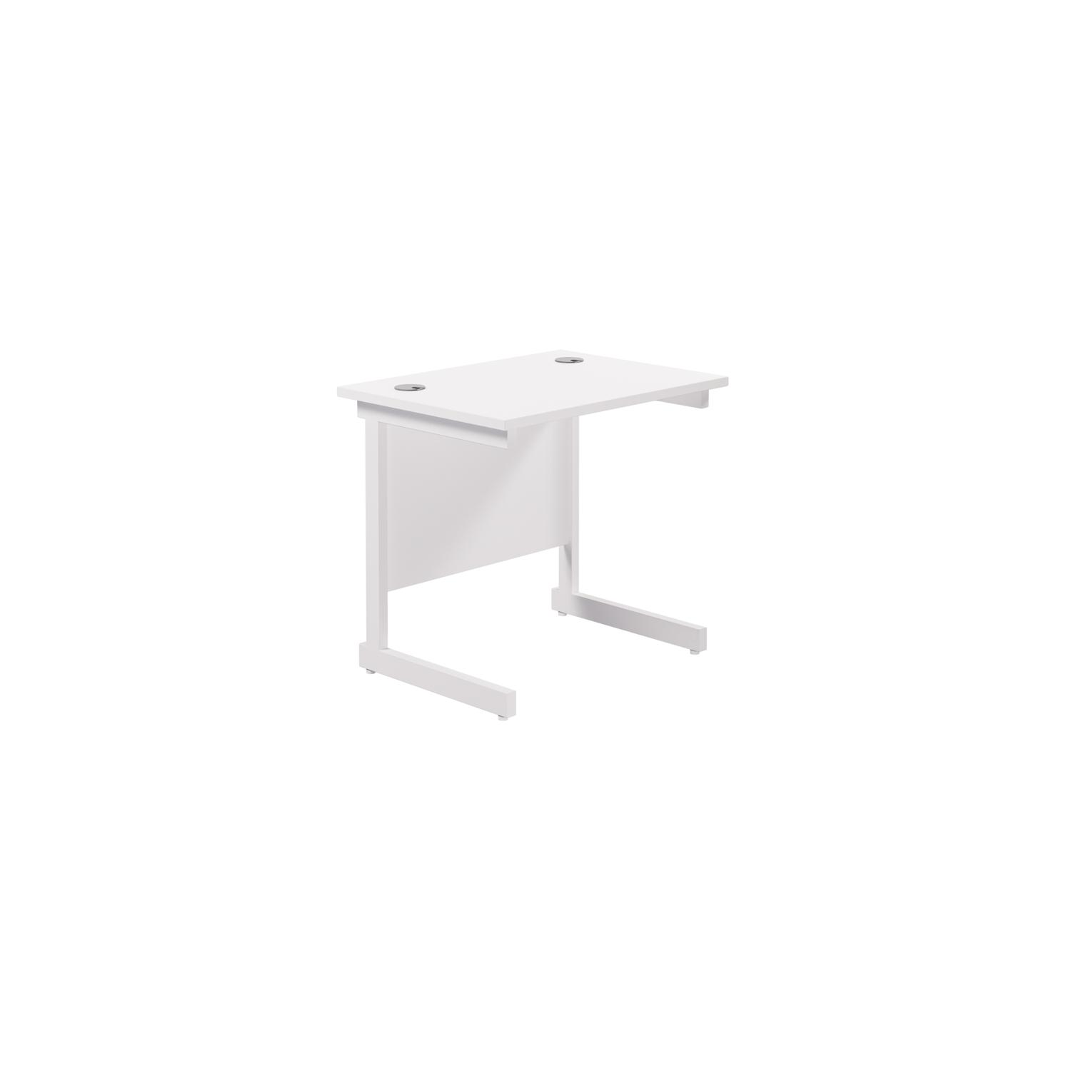 Single Upright Rectangular Desk: 600mm Deep (FSC) 800 X 600 White/White ...