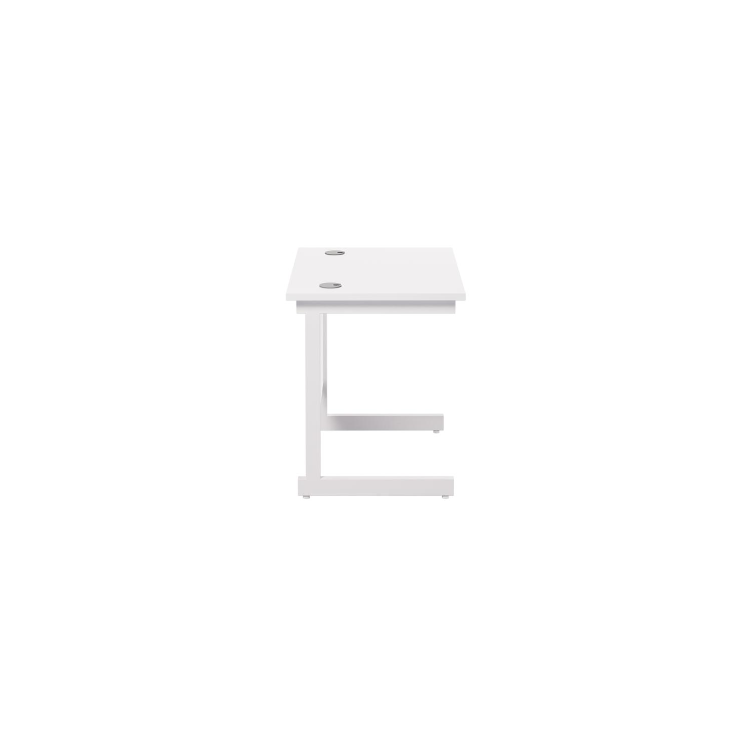 Single Upright Rectangular Desk: 600mm Deep (FSC) 800 X 600 White/White ...