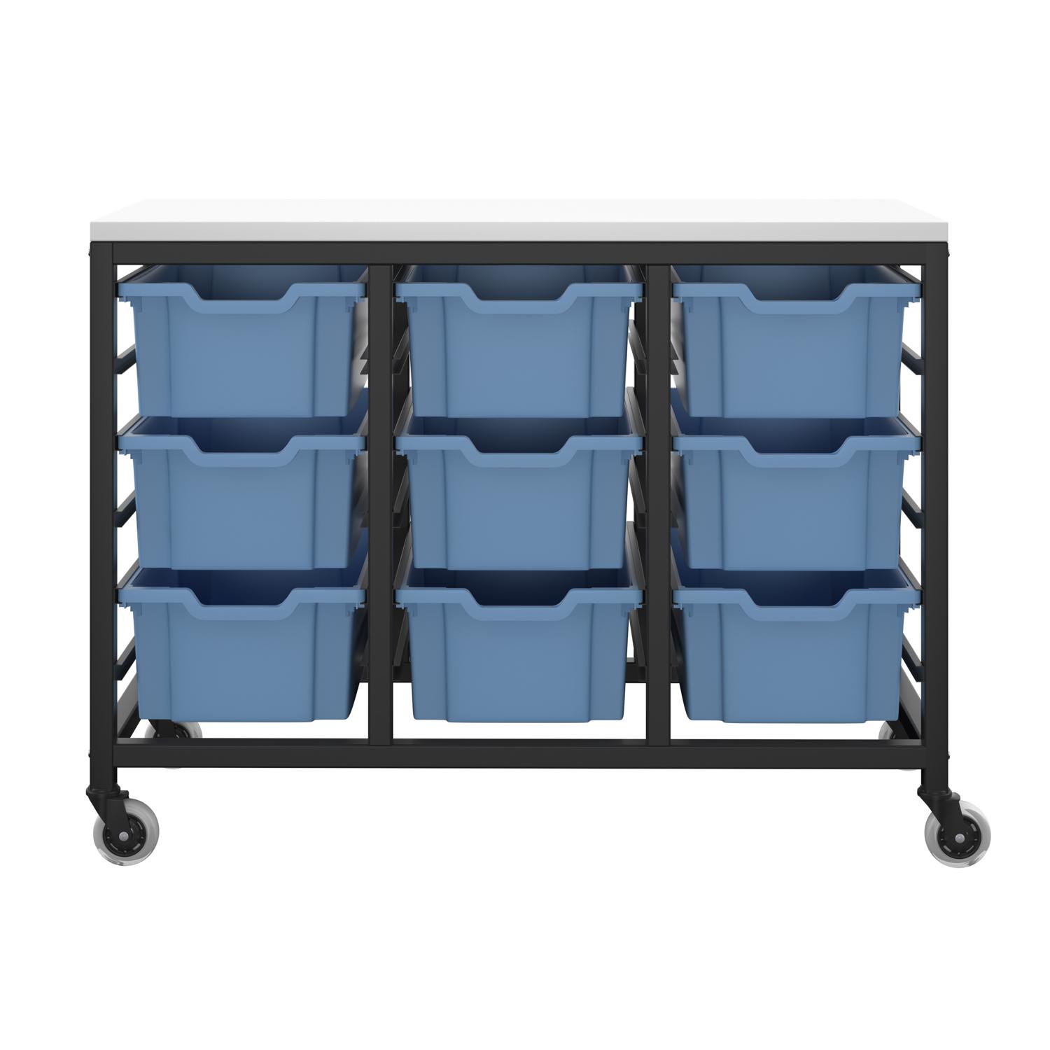 Titan Storage Unit with Tray Drawers 9 Deep Drawers (F2) Blue/Black T ...