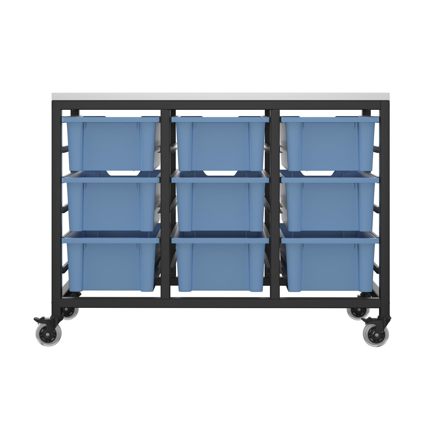 Titan Storage Unit with Tray Drawers 9 Deep Drawers (F2) Blue/Black T ...