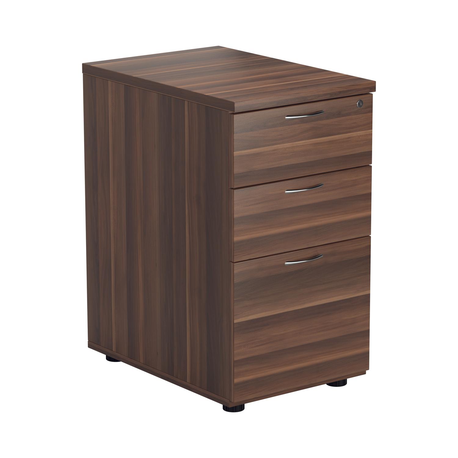 Essentials Desk High 3 Drawer Pedestal (FSC) 600 Deep Dark Walnut TESDHP3DW
