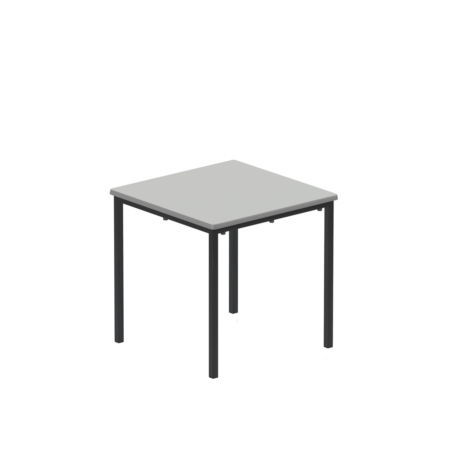 Titan Flat Pack Classroom Table 600 X 600 X 590 Grey/Black T-TABLE-6059GR