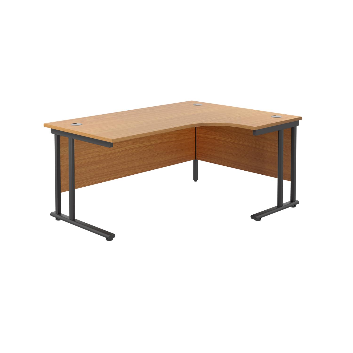 Twin Upright Right Hand Radial Desk 1800X1200 Nova Oak/Black ...