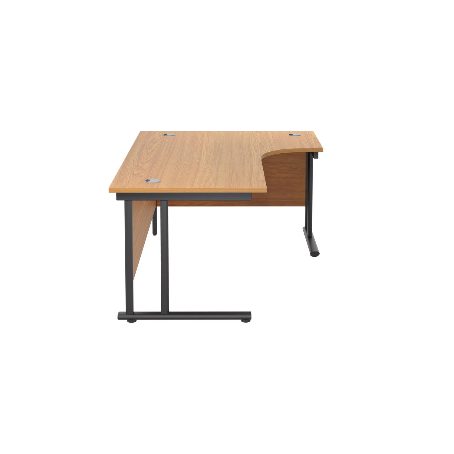 Twin Upright Right Hand Radial Desk 1800X1200 Nova Oak/Black ...