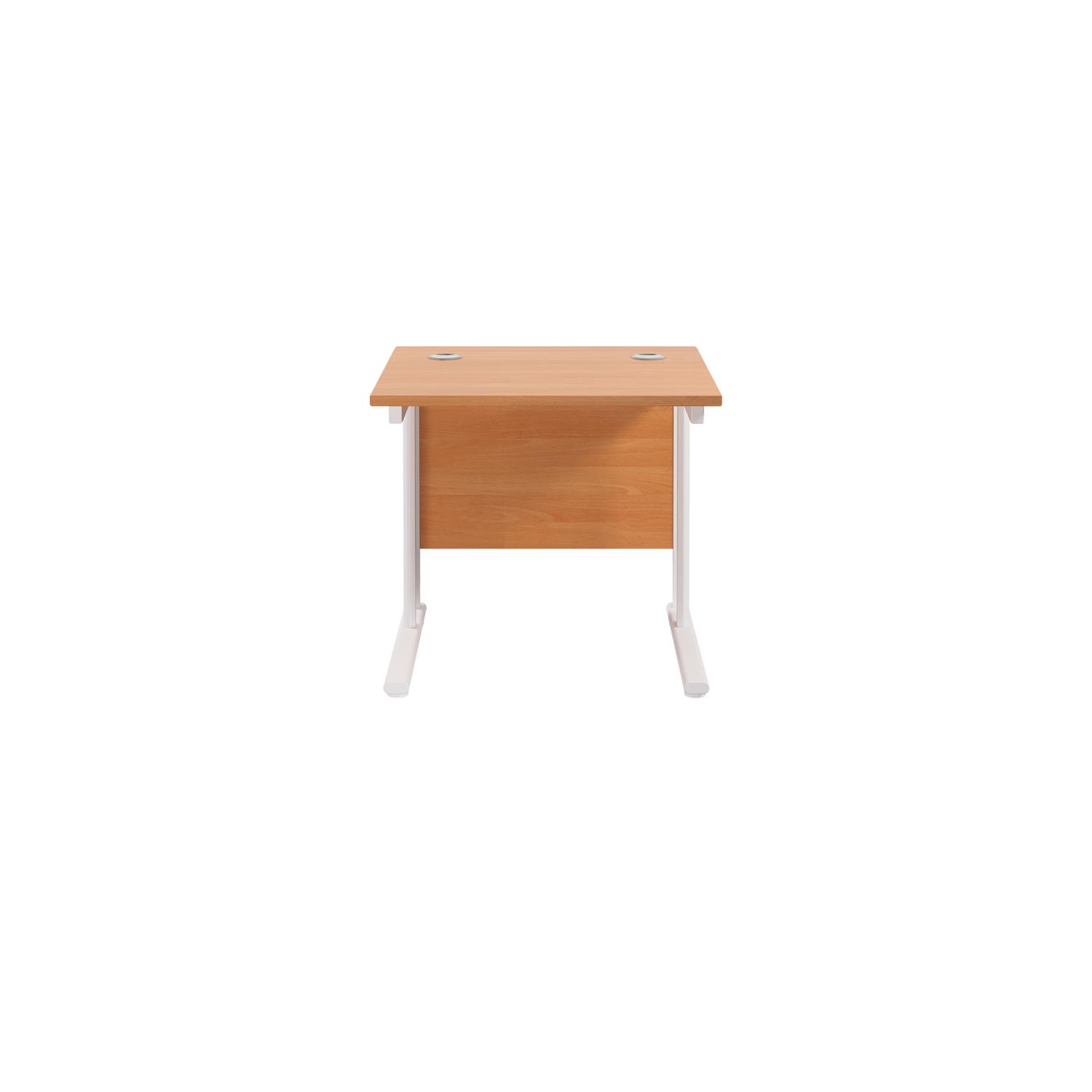Twin Upright Rectangular Desk: 800mm Deep (FSC) 800X800 Beech/White ...