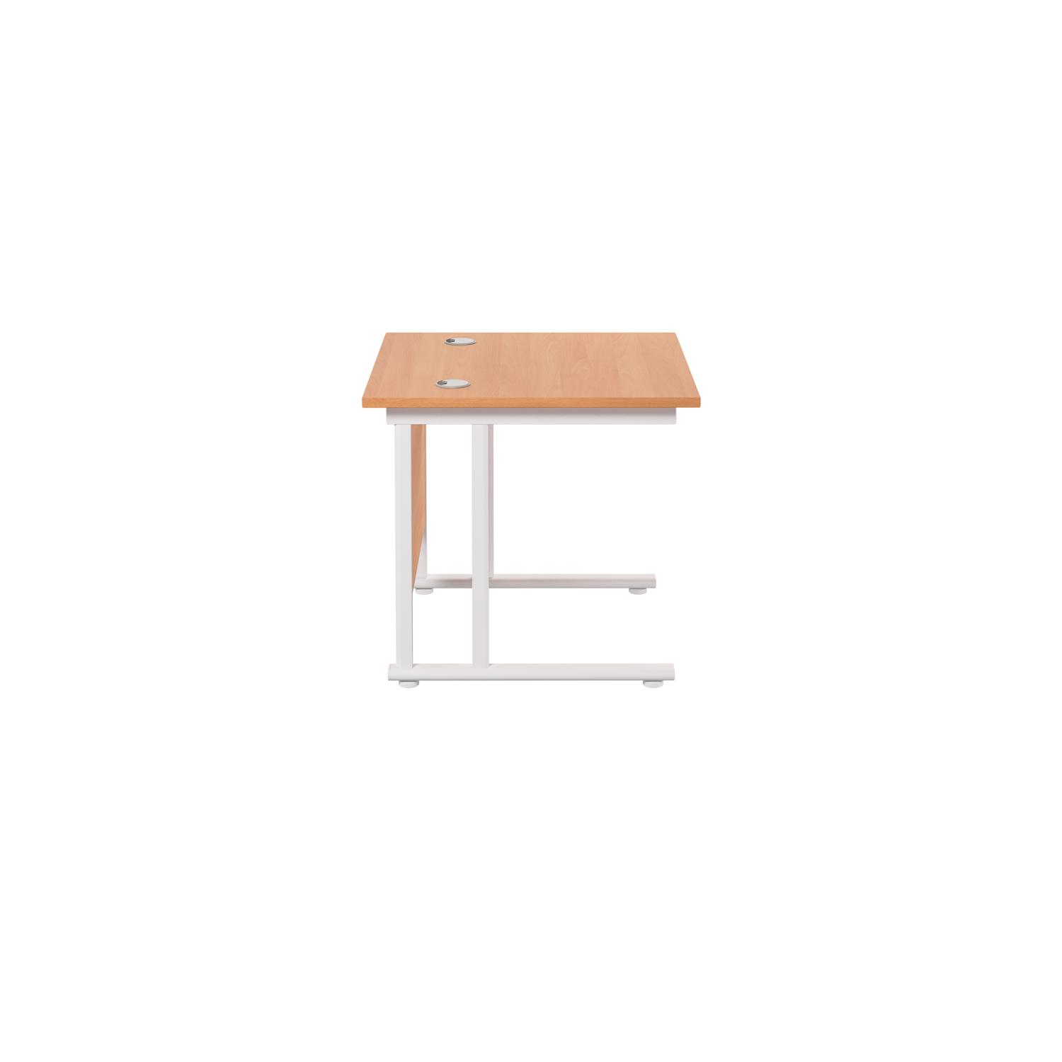 Twin Upright Rectangular Desk: 800mm Deep (FSC) 800X800 Beech/White ...
