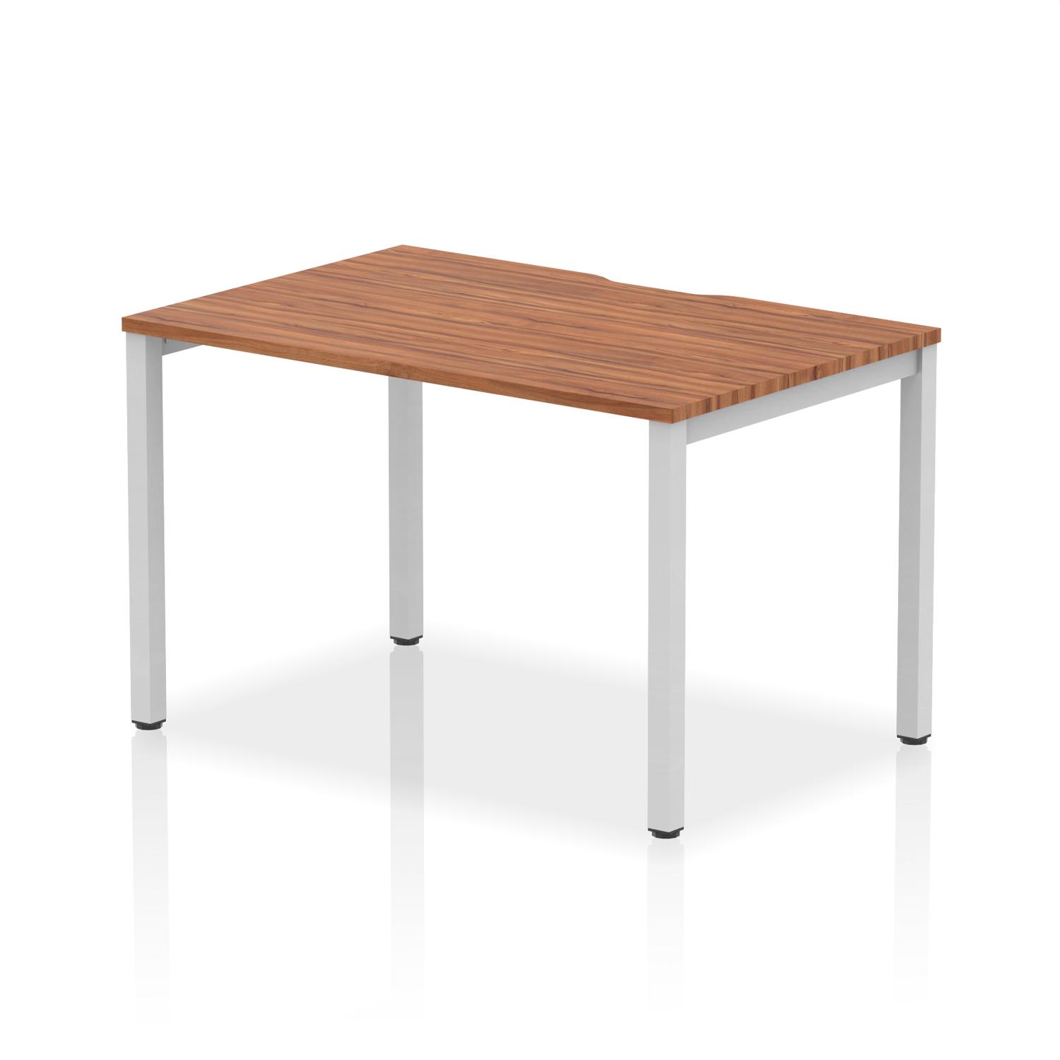 Evolve Plus 1200mm Single Starter Office Bench Desk Walnut Top Silver ...