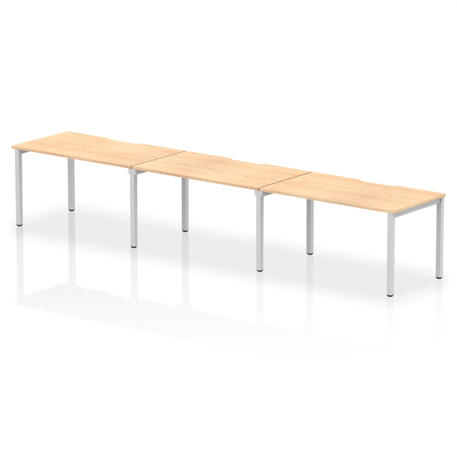 Evolve Plus 1400mm Single Row 3 Person Office Bench Desk Maple Top ...