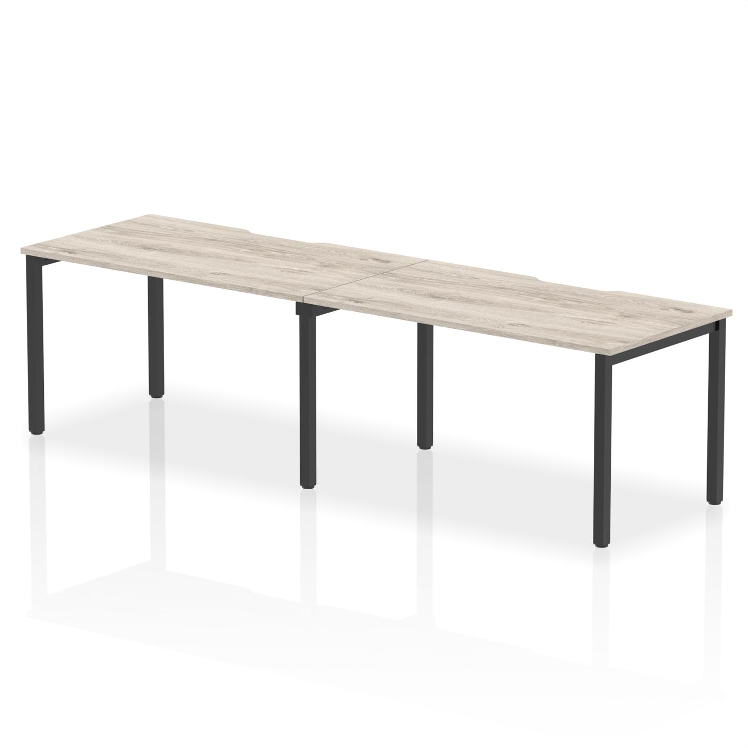 Evolve Plus 1400mm Single Row 2 Person Office Bench Desk Grey Oak Top ...