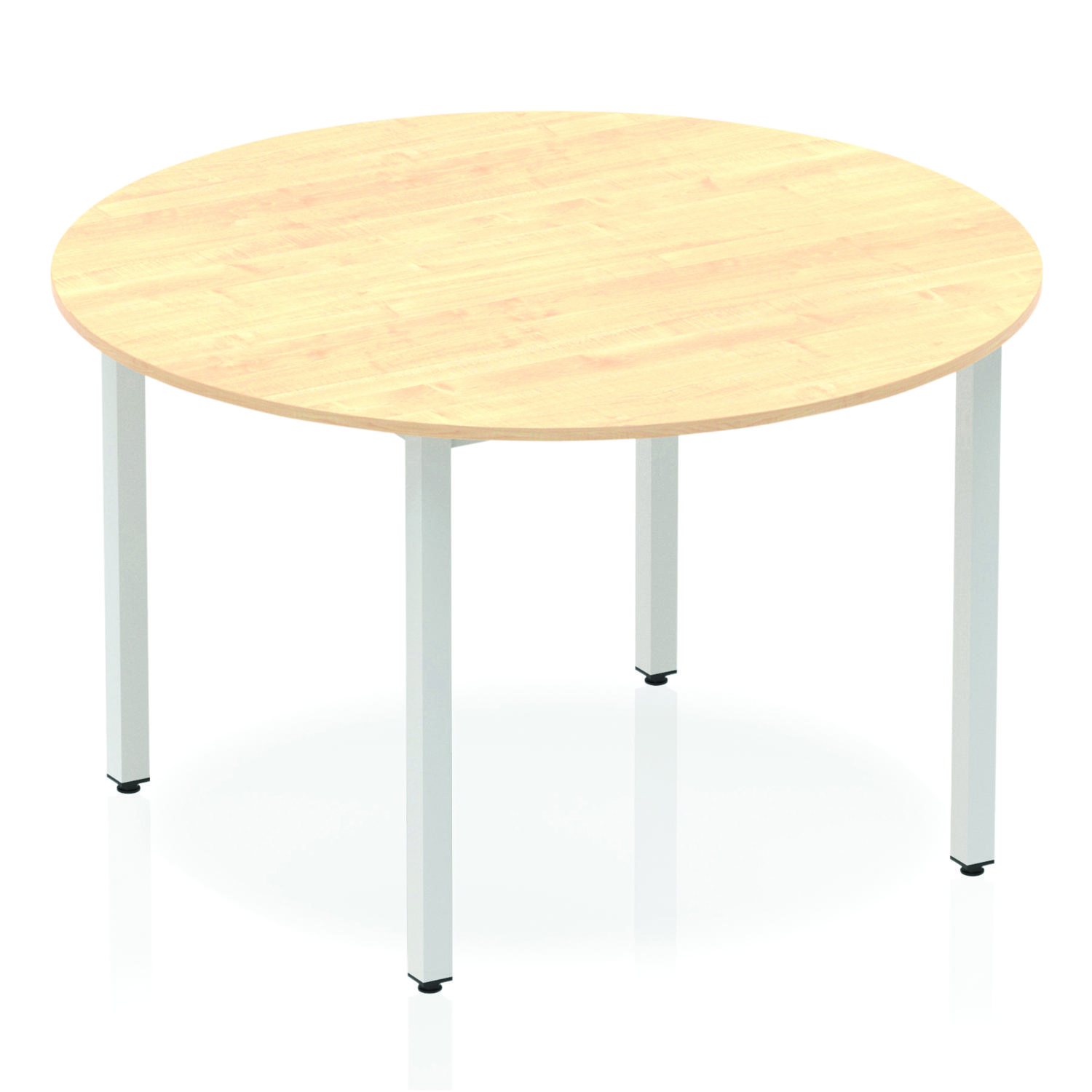 Impulse 1200mm Round Table Maple Top Silver Box Frame Leg BF00200