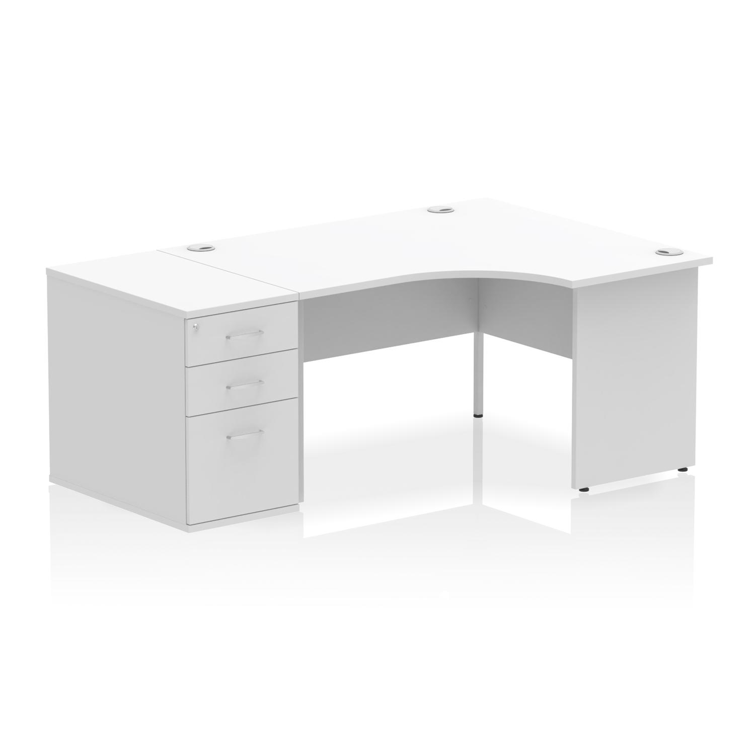 Impulse 1400mm Right Crescent Office Desk White Top Panel End Leg ...