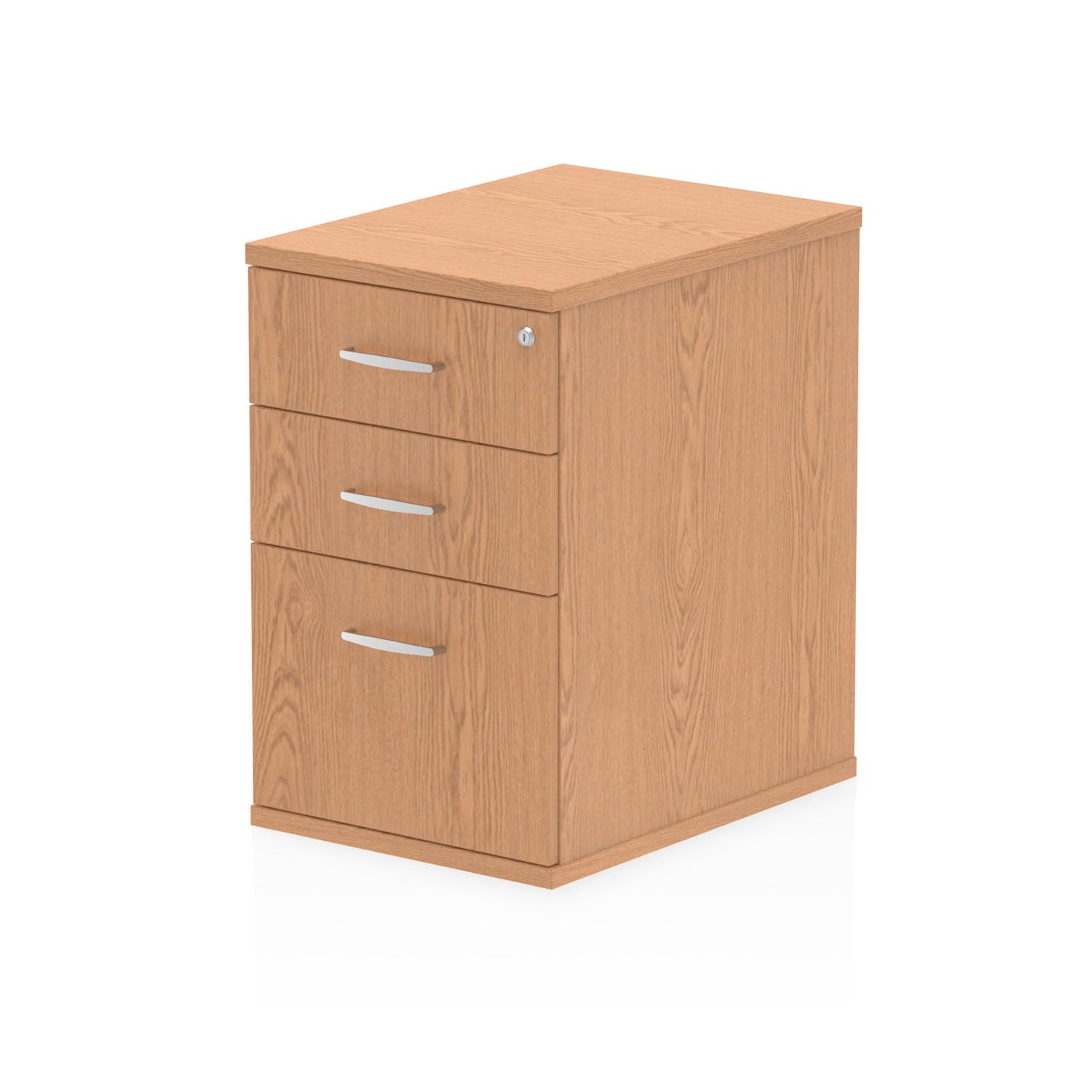 Impulse 600mm Deep Desk High Pedestal Oak I000777
