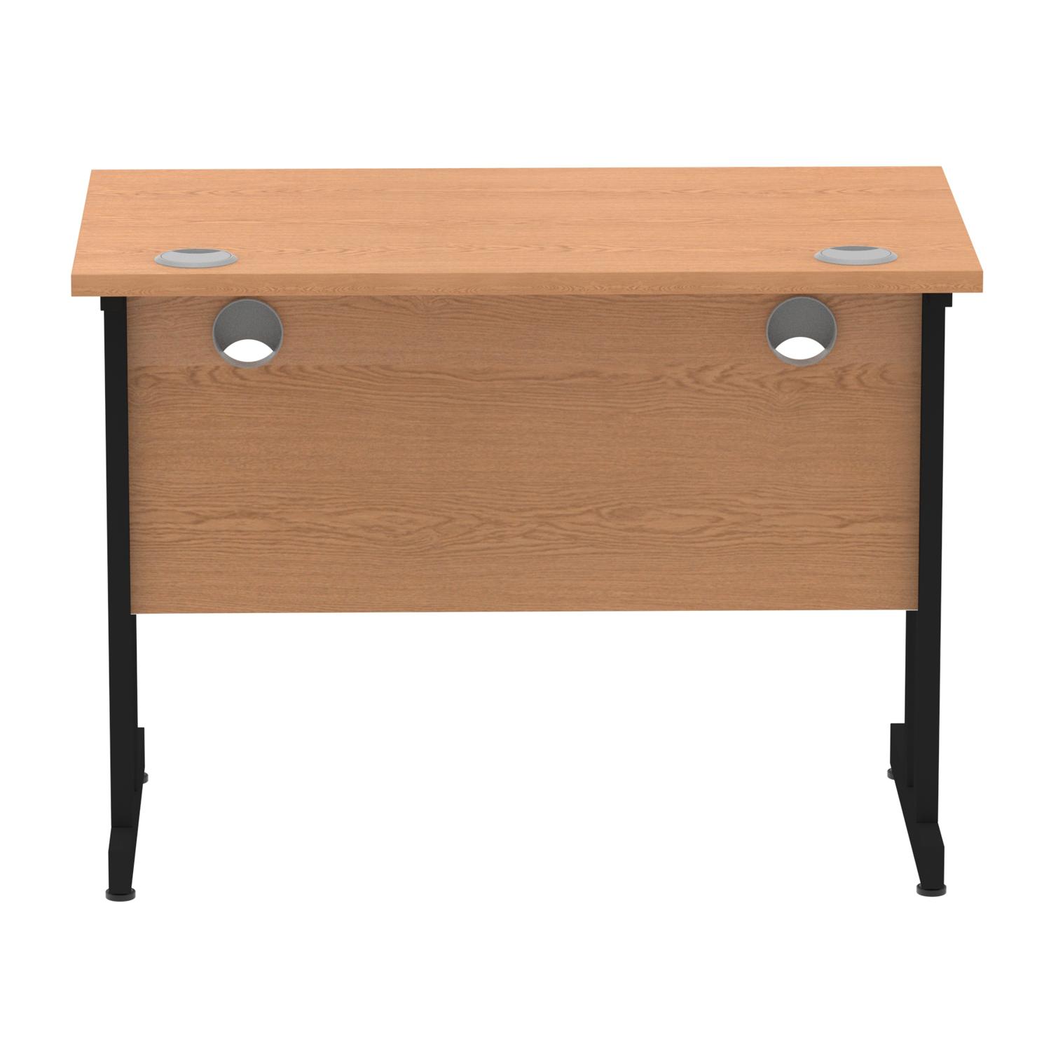 Impulse 1000 x 600mm Straight Office Desk Oak Top Black Cantilever Leg ...