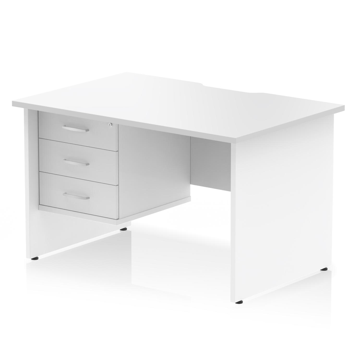 Impulse 1200 x 800mm Scalloped Edge Straight Office Desk White Top ...