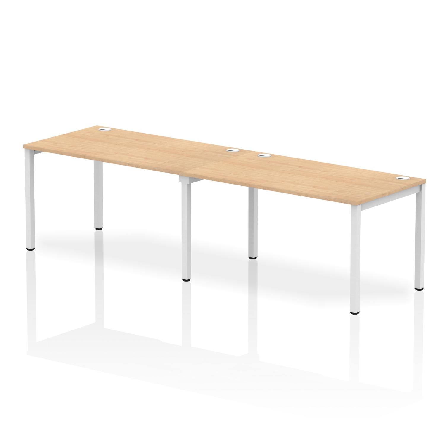 Impulse Bench Single Row 2 Person 1400 White Frame Office Bench Desk ...