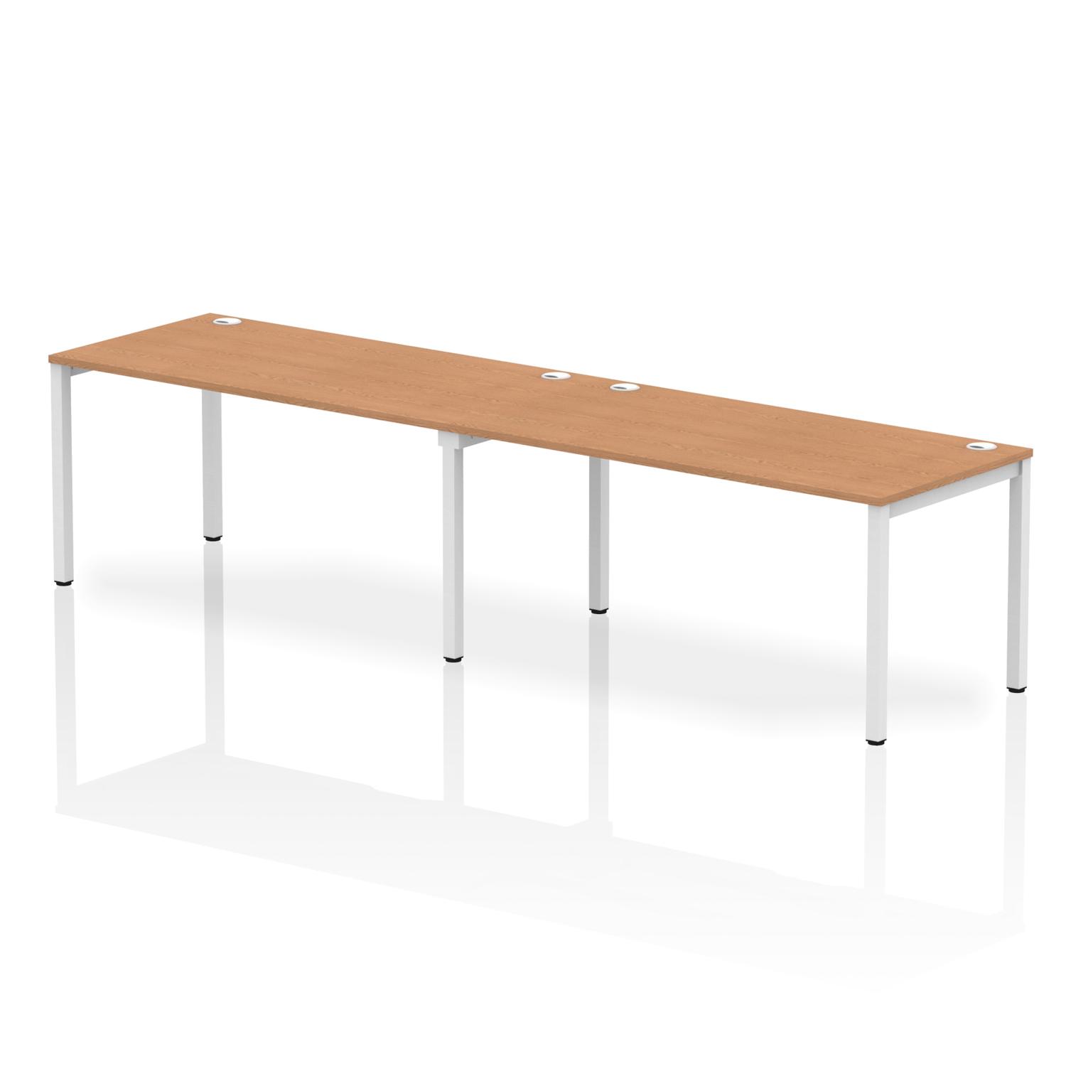 Impulse Bench Single Row 2 Person 1600 White Frame Office Bench Desk ...