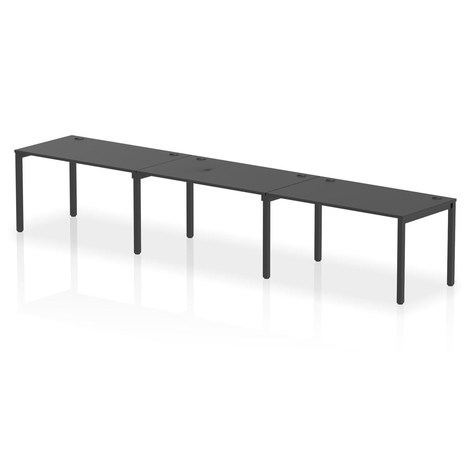 Impulse Bench Single Row 3 Person 1400 Black Frame Office Bench Desk ...