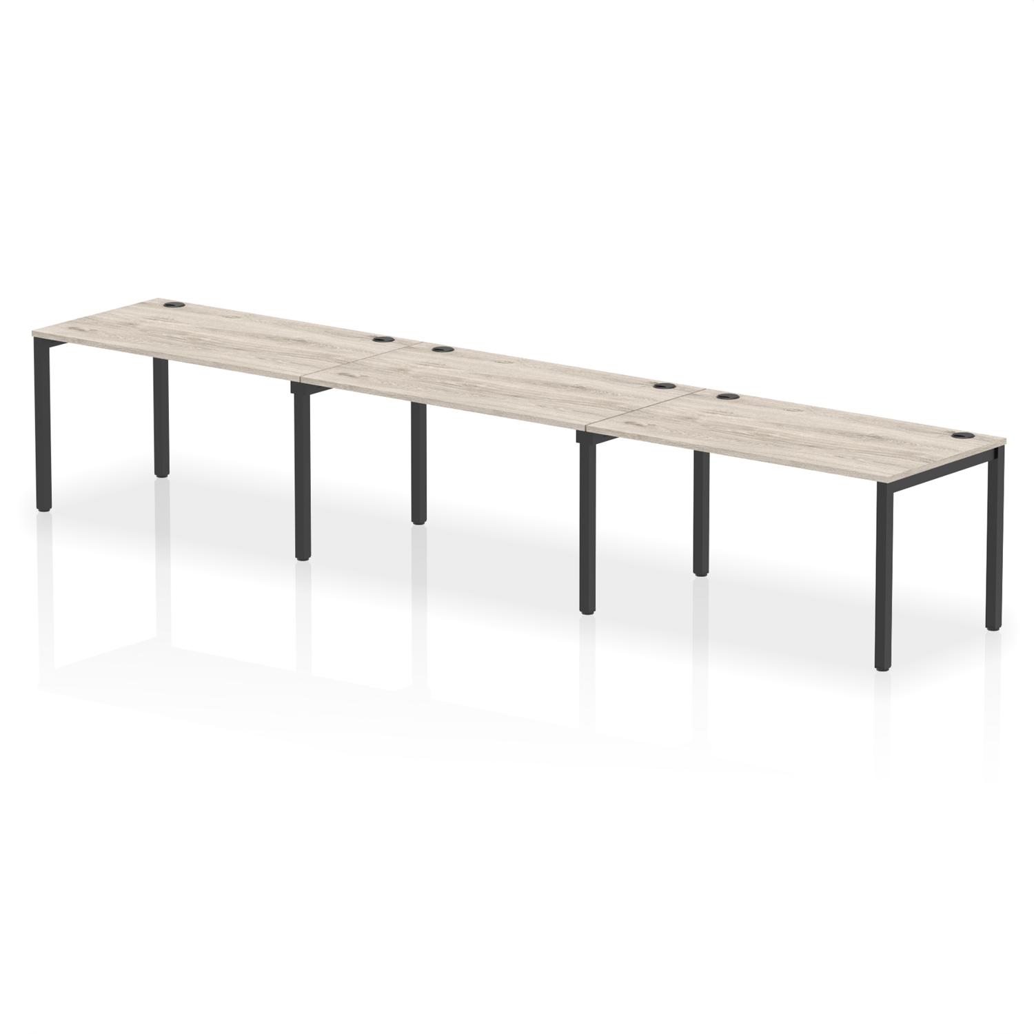 Impulse Bench Single Row 3 Person 1400 Black Frame Office Bench Desk ...