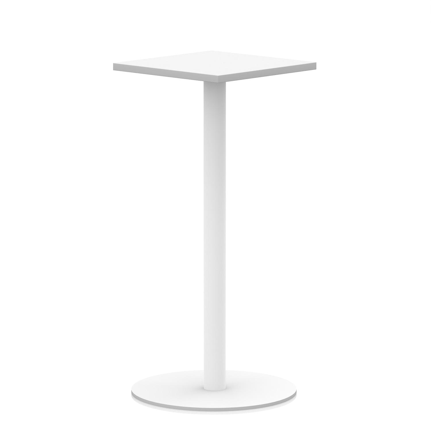 Italia 600mm Poseur Square Table White Top 1145mm High White Leg ITL0750