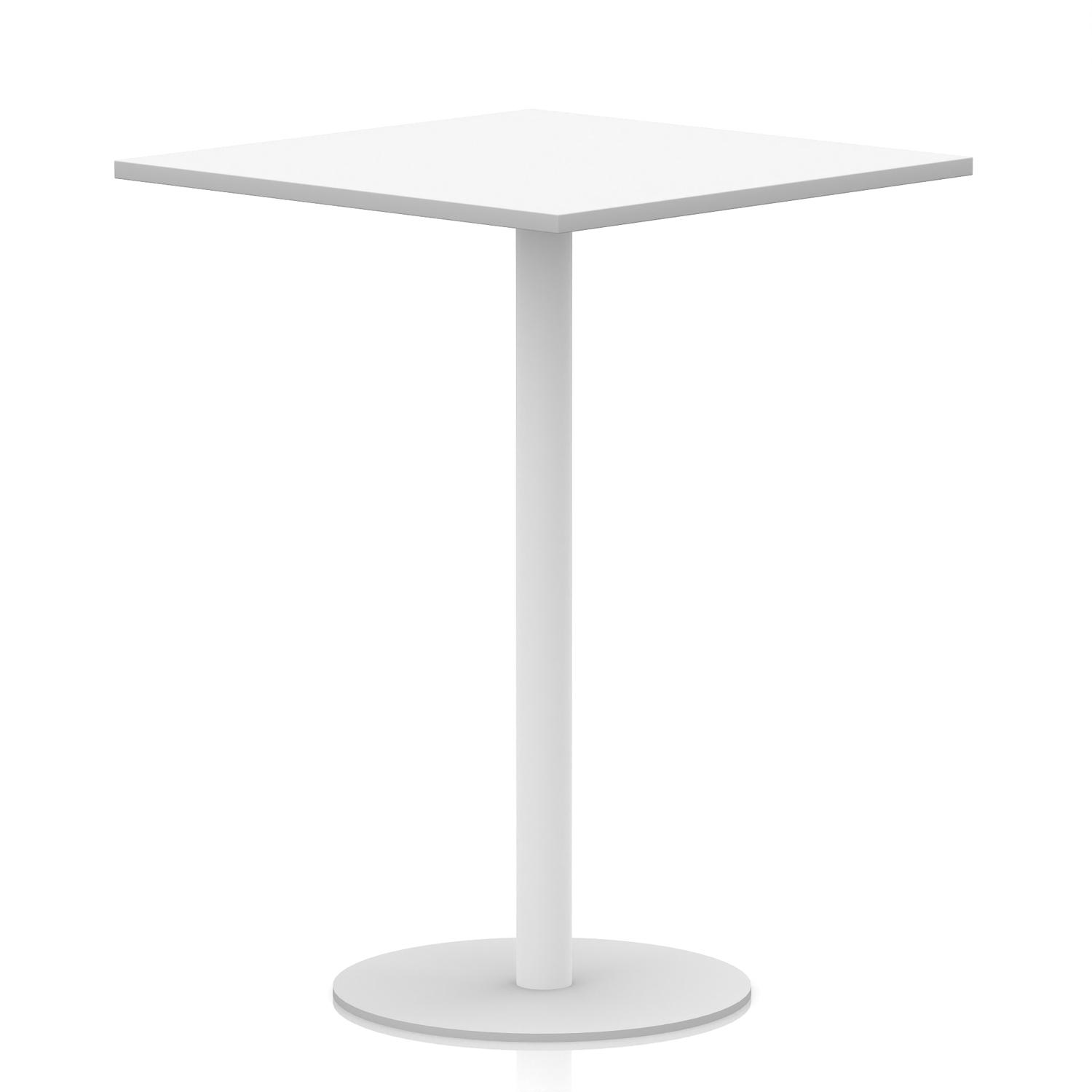 Italia 1000mm Poseur Square Table White Top 1145mm High White Leg ITL0888