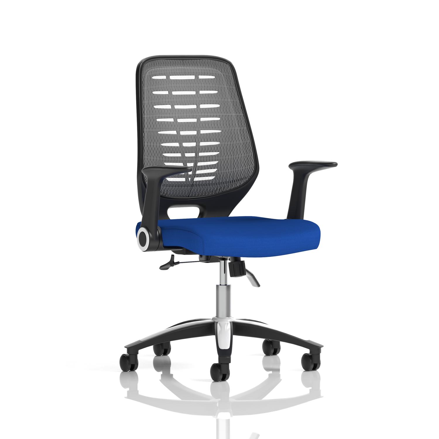 Relay Task Operator Chair Silver Back With Folding Arms Bespoke Colour ...