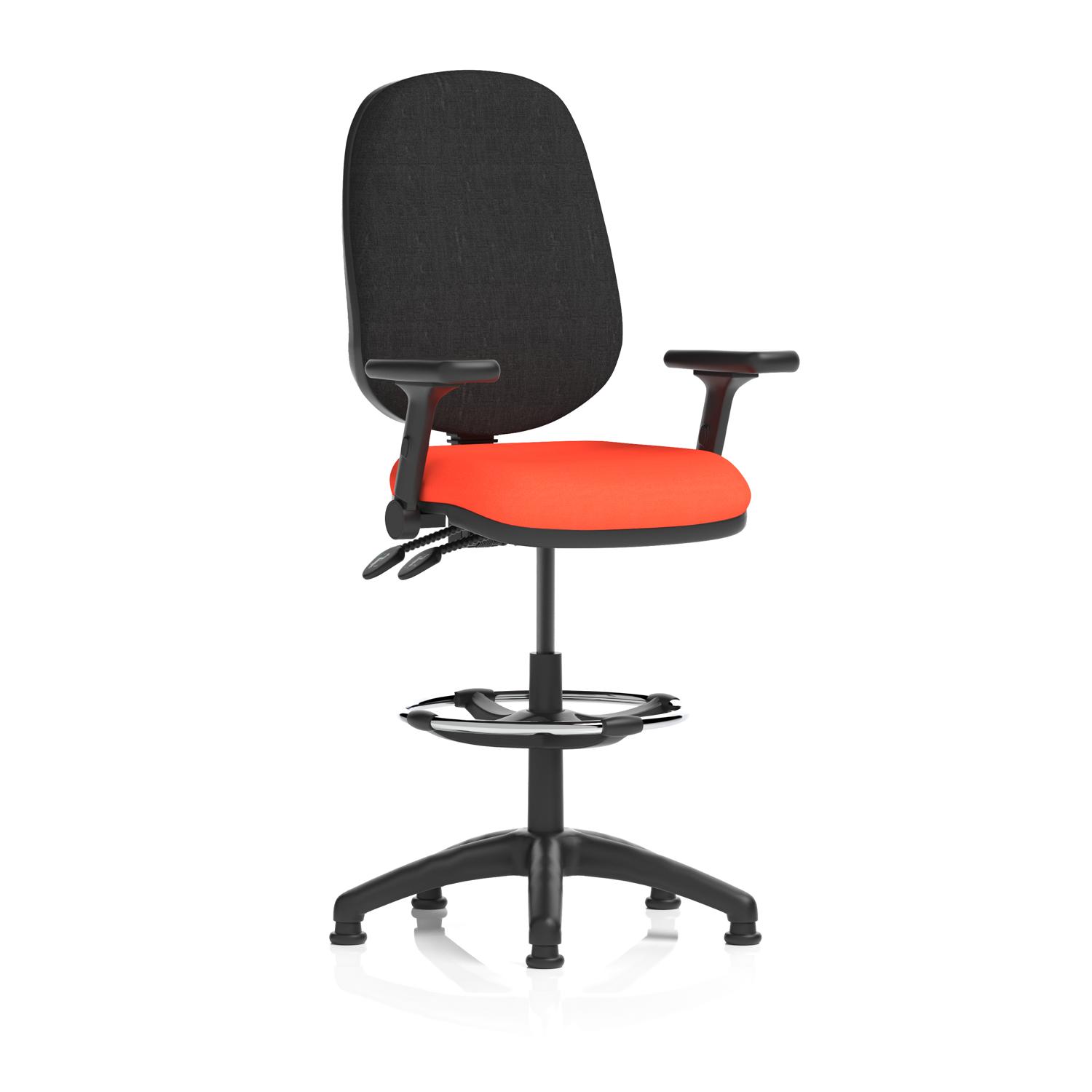 Eclipse Plus II Lever Task Operator Chair With High Rise Draughtsman Kit With Height Adjustable ...