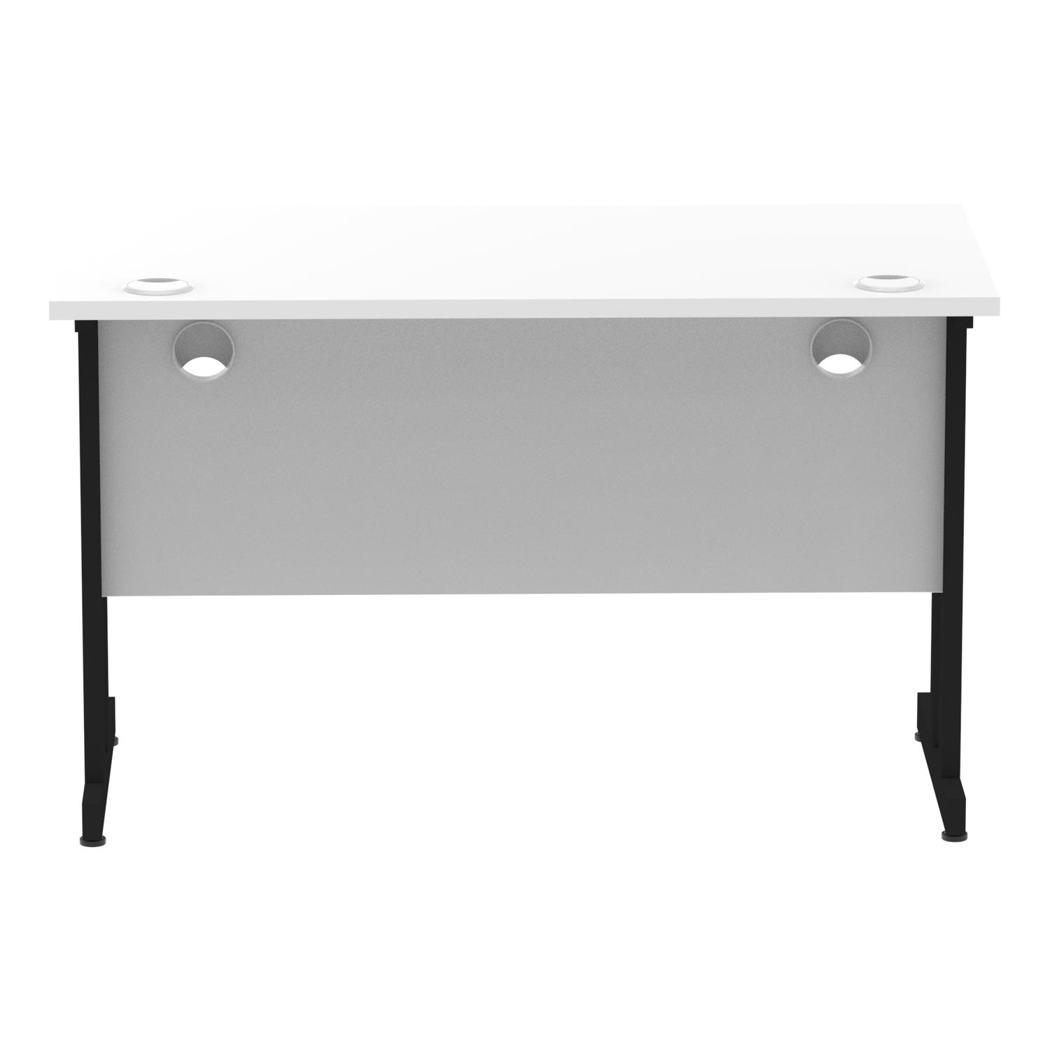 Impulse 1200 x 600mm Straight Office Desk White Top Black Cantilever ...