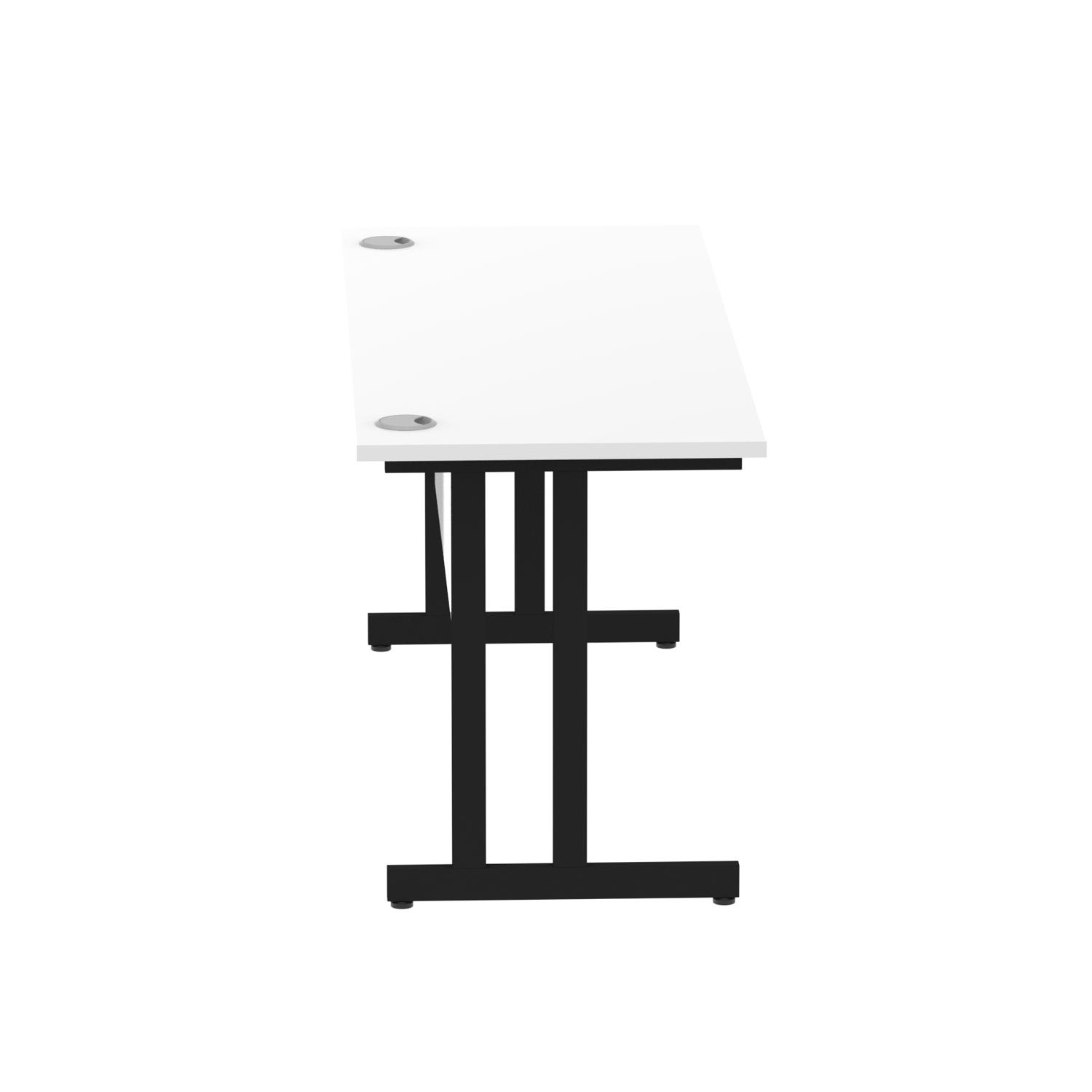 Impulse 1600 x 600mm Straight Office Desk White Top Black Cantilever ...