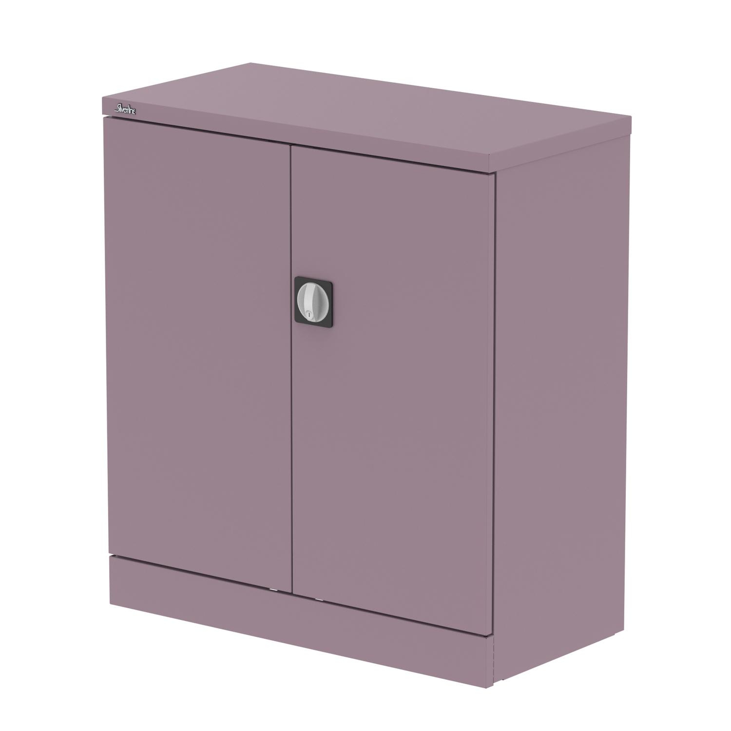 Qube 1020mm 2-Door Stationery Cupboard Pastel Violet With Shelf QS2103