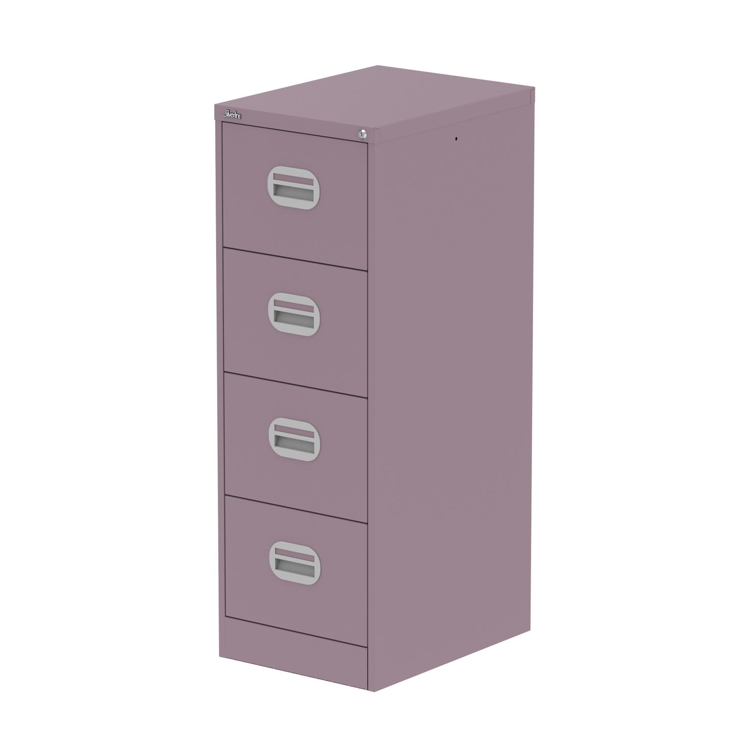 Qube 4 Drawer Filing Cabinet Pastel Violet QS2191