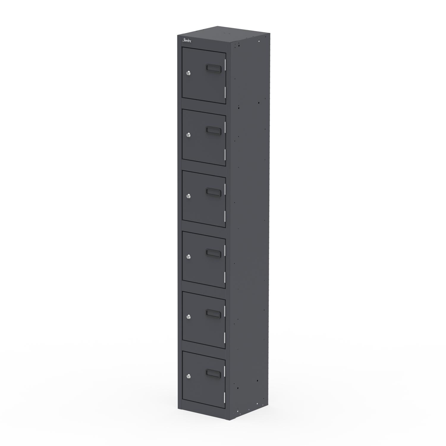 Qube Locker 6 Door 1800mm High Graphite Grey QS2242