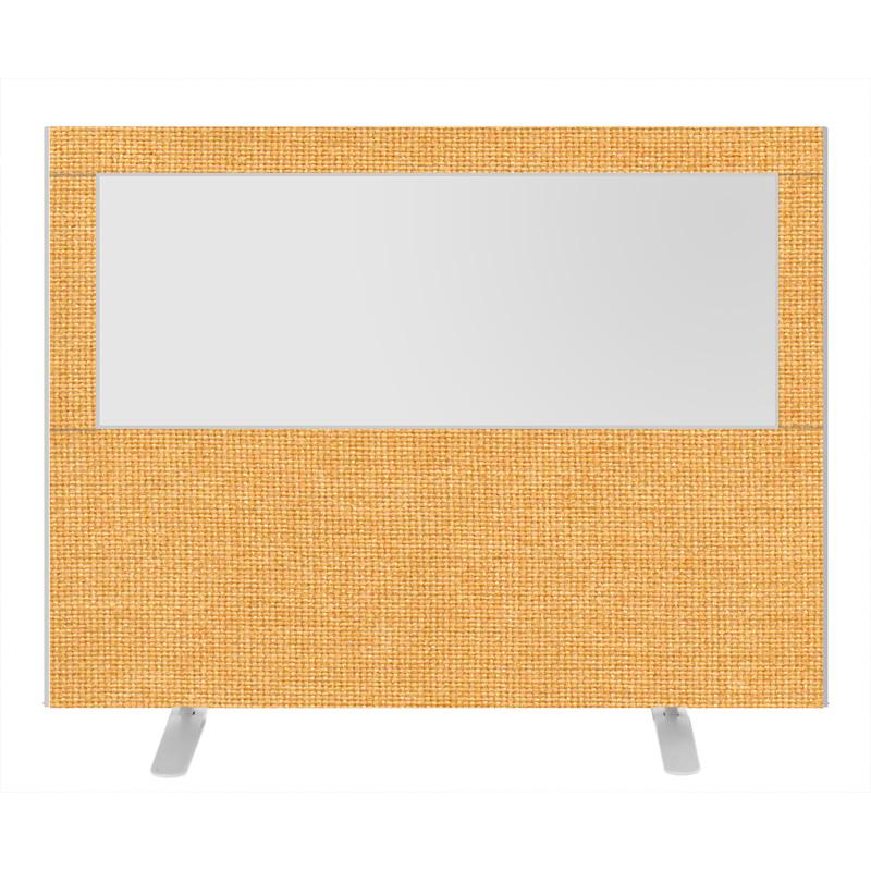 Impulse Plus Clear Half Vision 1200/1600 Floor Free Standing Screen Beige Fabric Light Grey ...