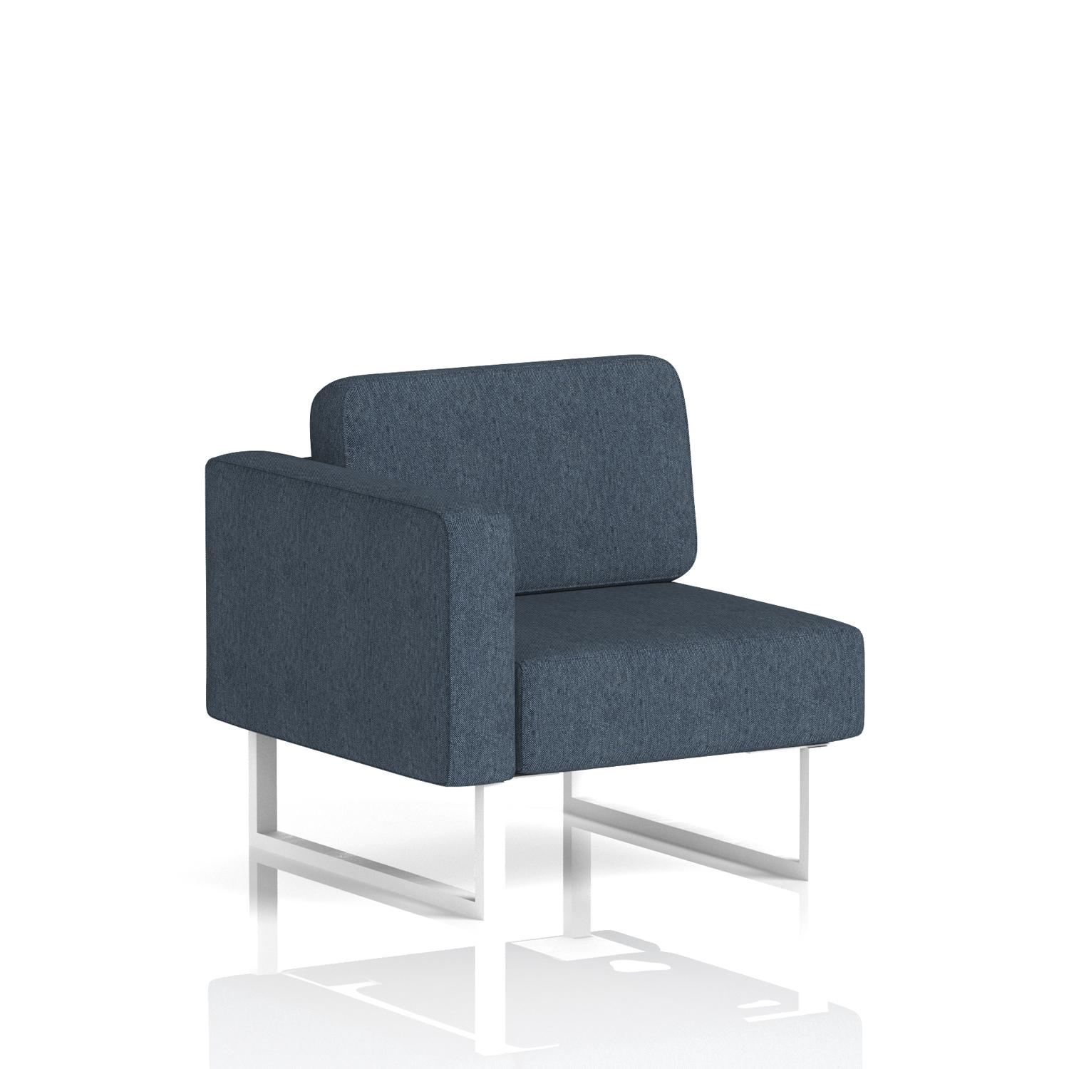 Brixworth Modular Seating Right Unit With White Legs In Rivet Fabric ...