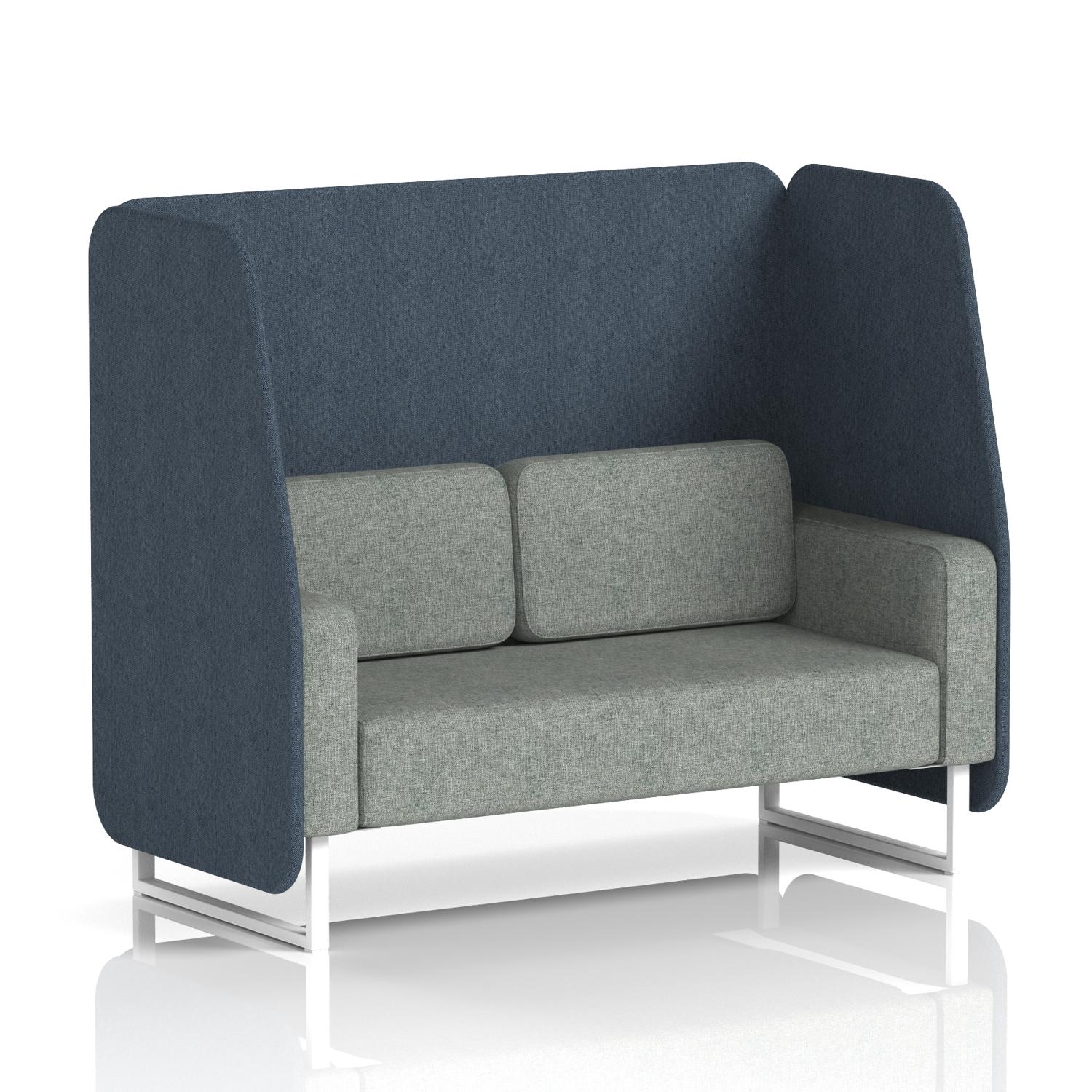Brixworth 2 Seater Open Booth With White Legs In Rivet Fabric ...