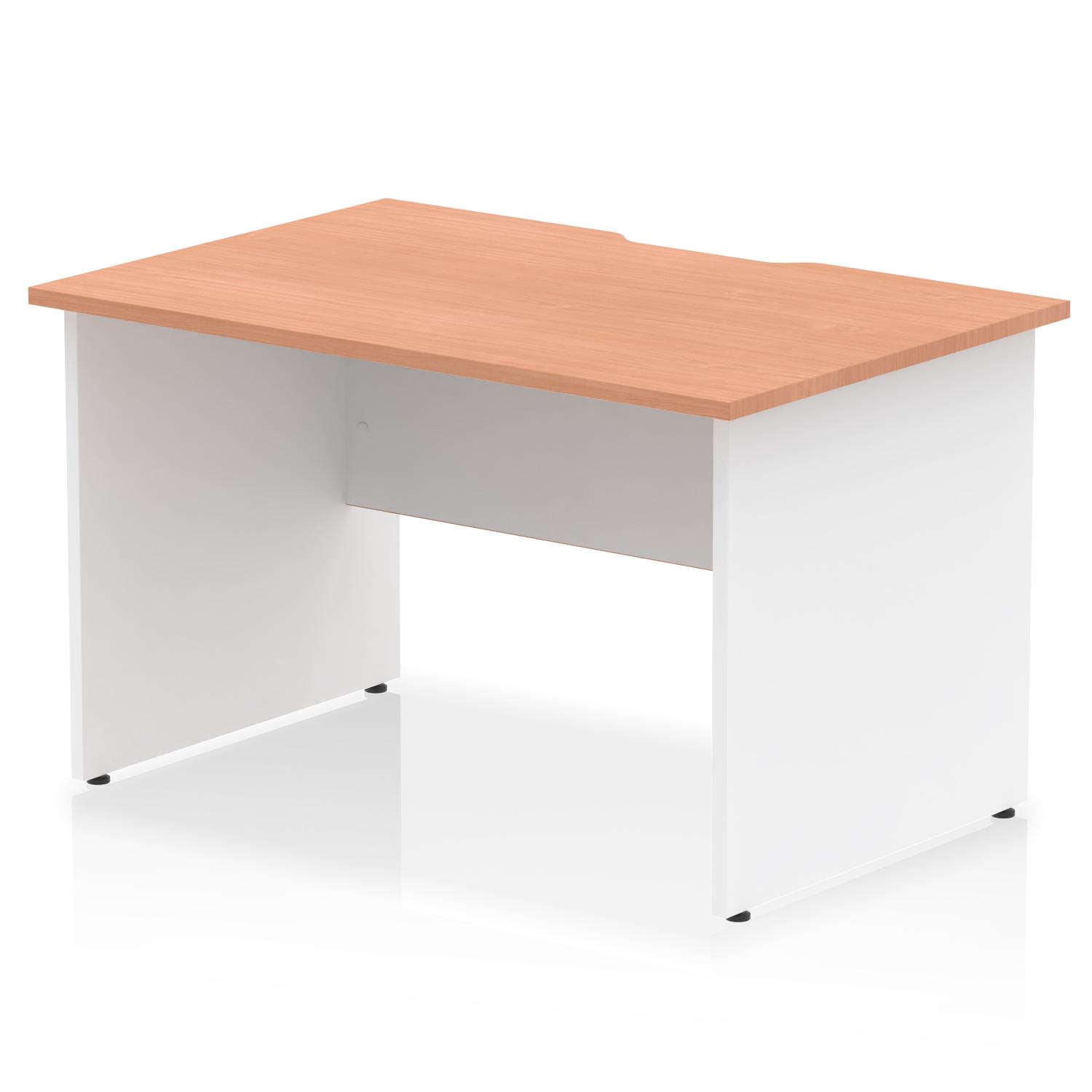 Impulse 1200 x 800mm Scalloped Edge Straight Office Desk Beech Top ...