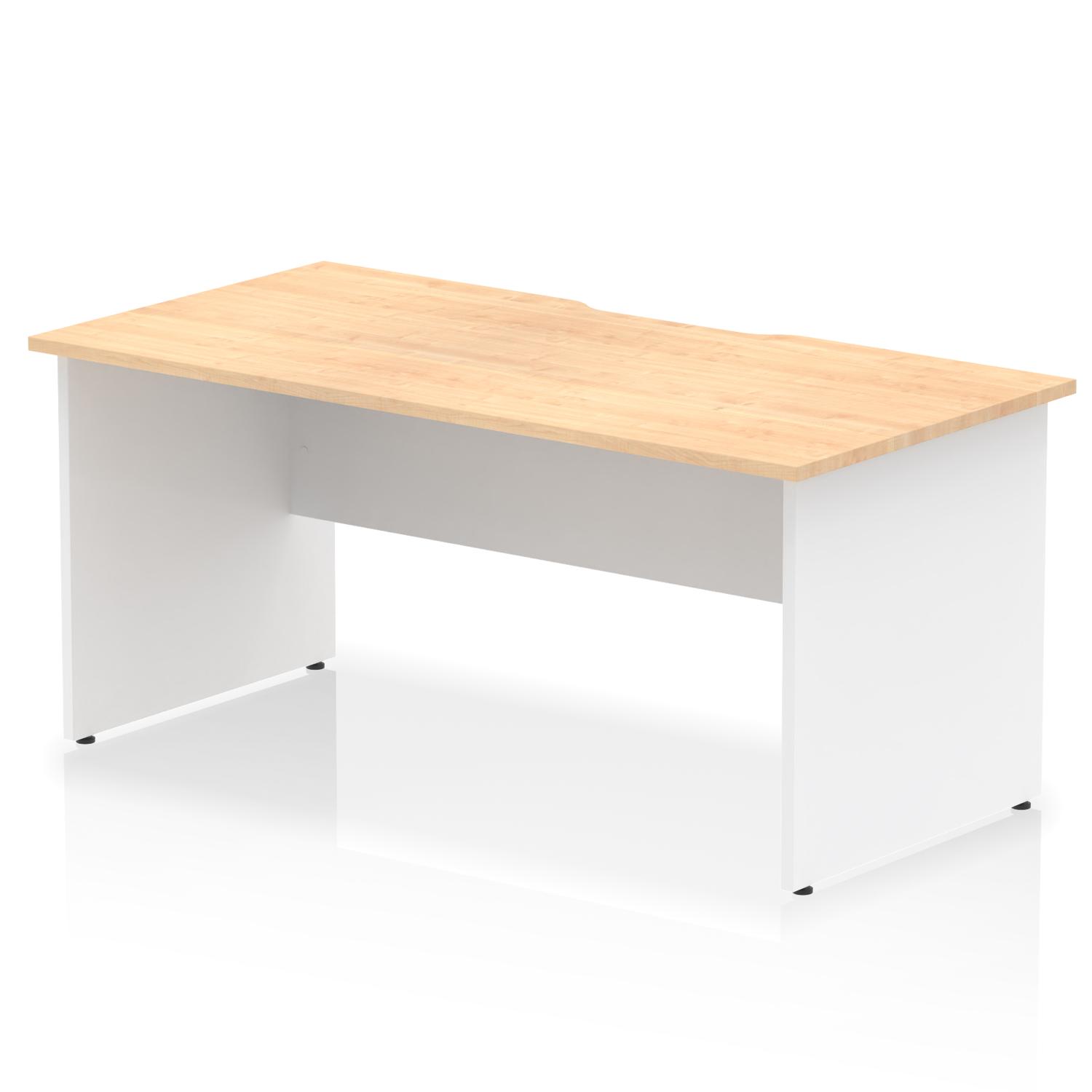 Impulse 1600 x 800mm Scalloped Edge Straight Office Desk Maple Top ...