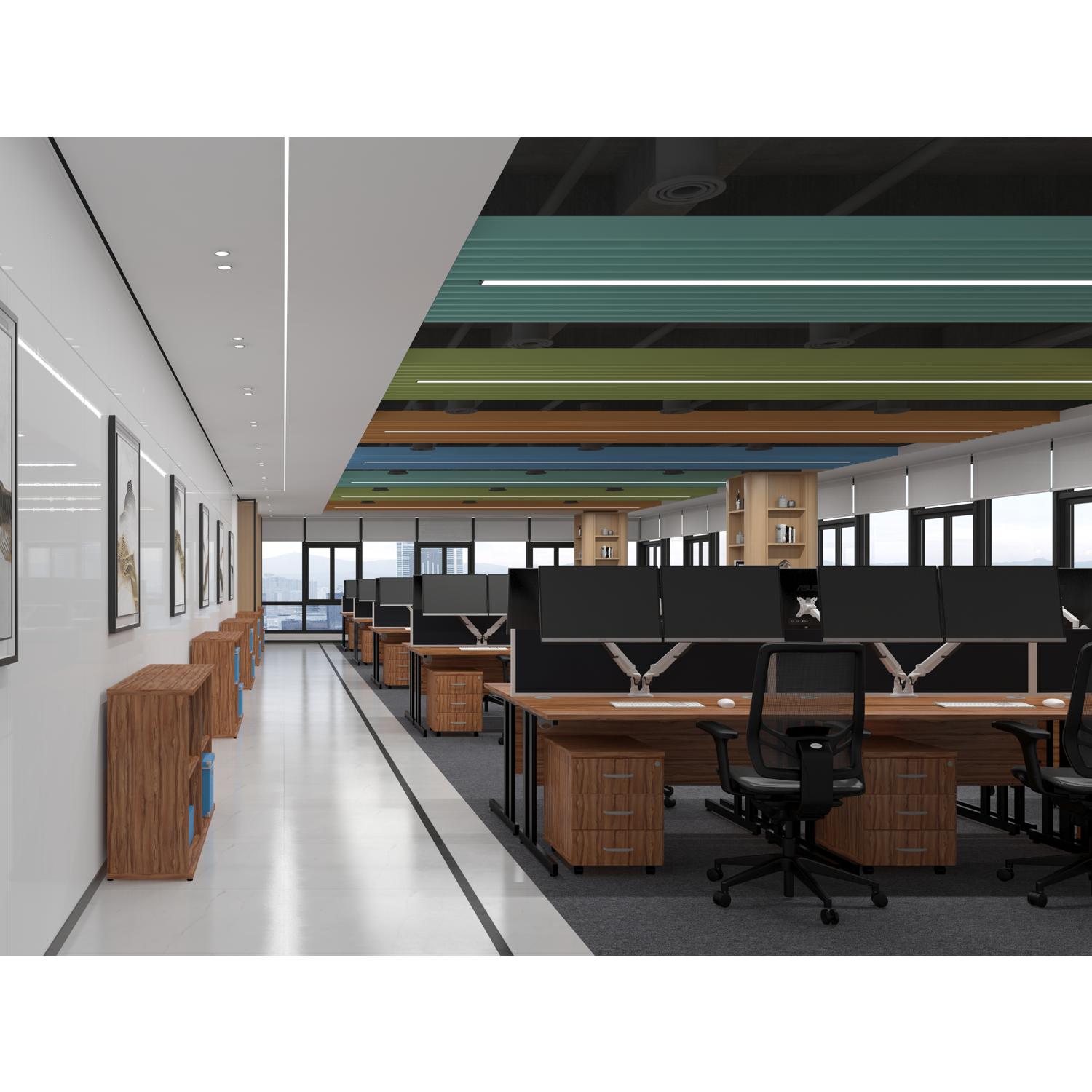 Impulse 1600 x 800mm Straight Office Desk Maple Top White Cantilever ...